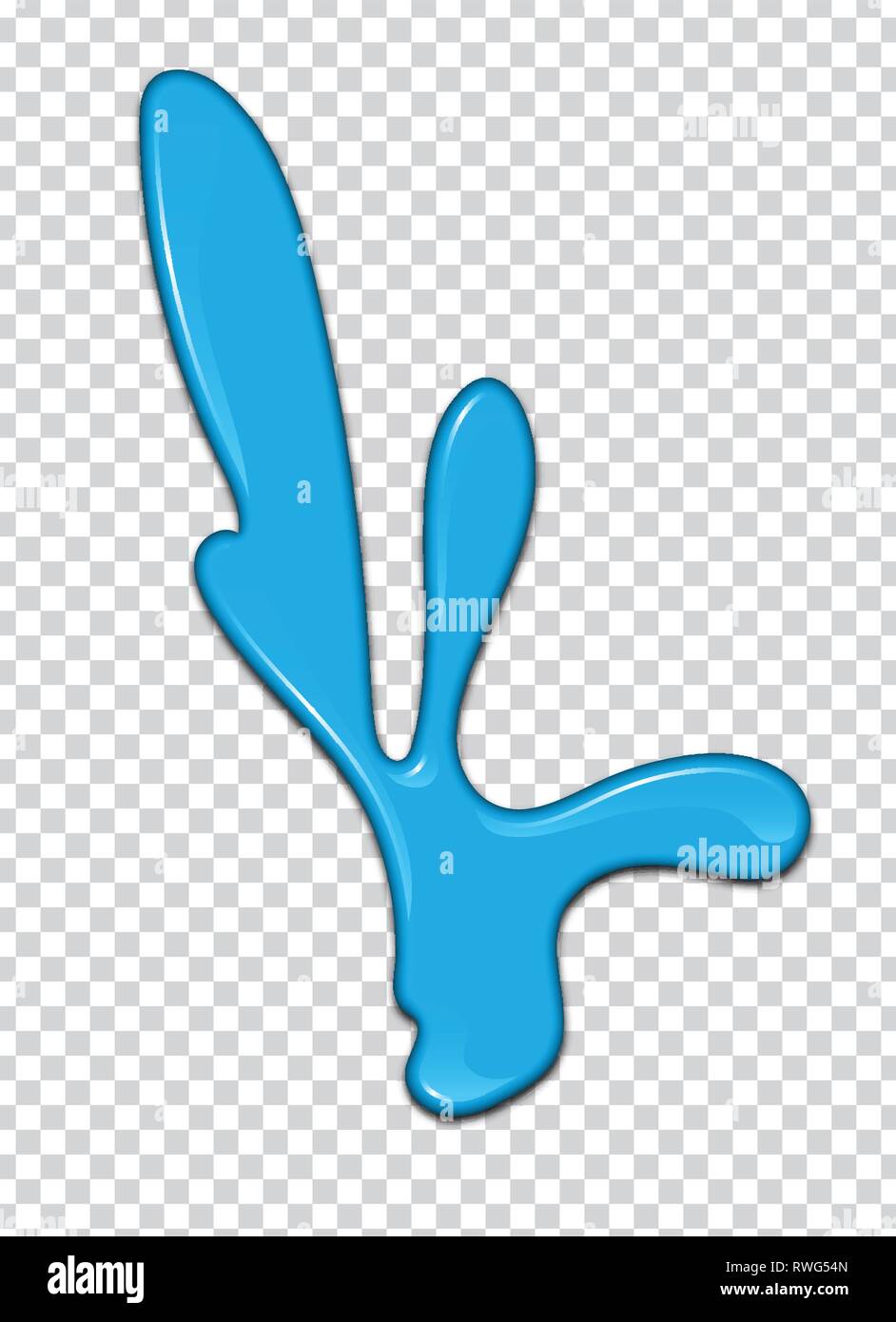 Blue paint splash with transparency background. Vector illustration ...