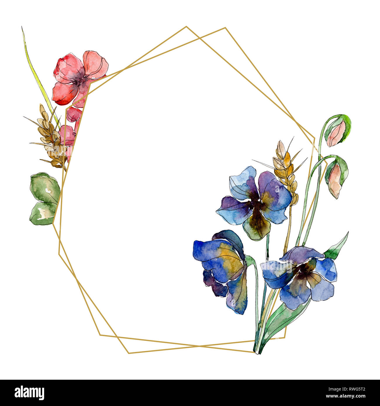 Wildflower bouquet floral botanical flowers. Watercolor background ...