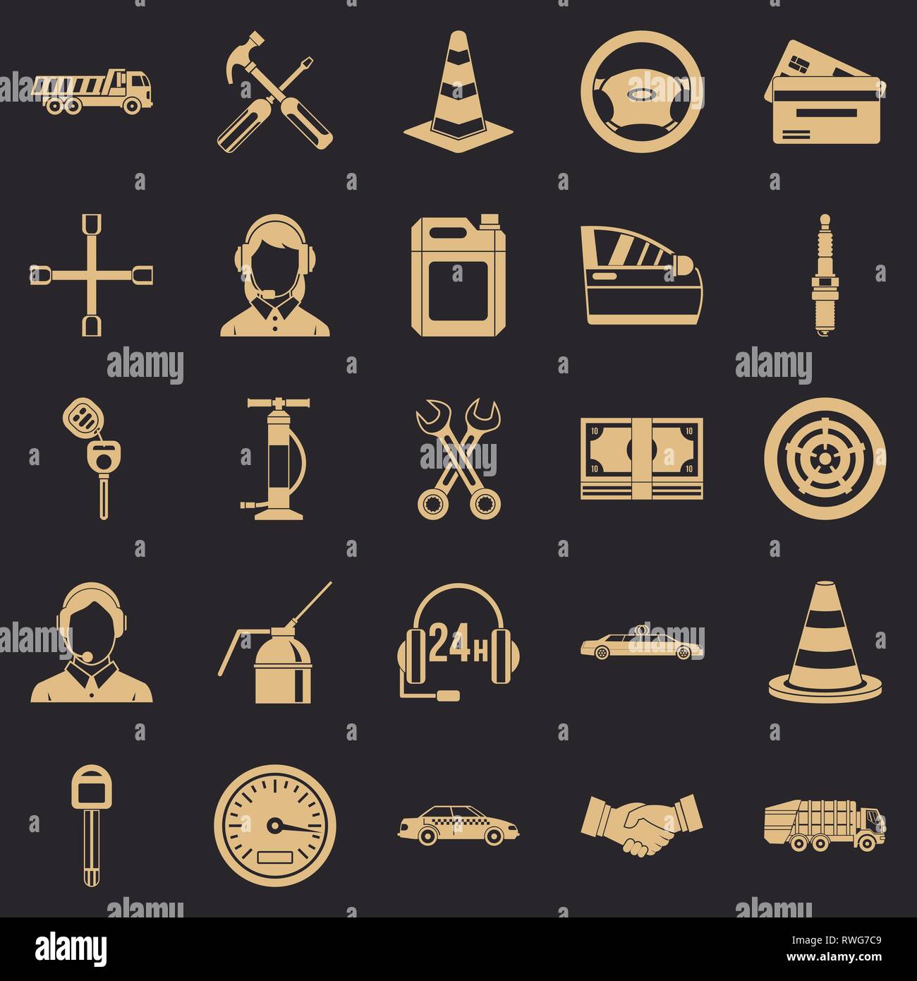 Motor icons set, simple style Stock Vector Image & Art - Alamy