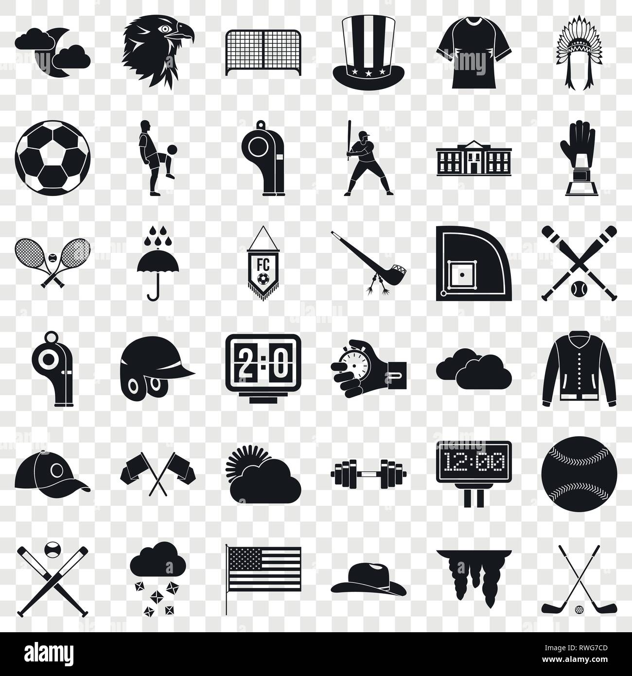 Baseball field icons set, simple style Stock Vector Image & Art - Alamy
