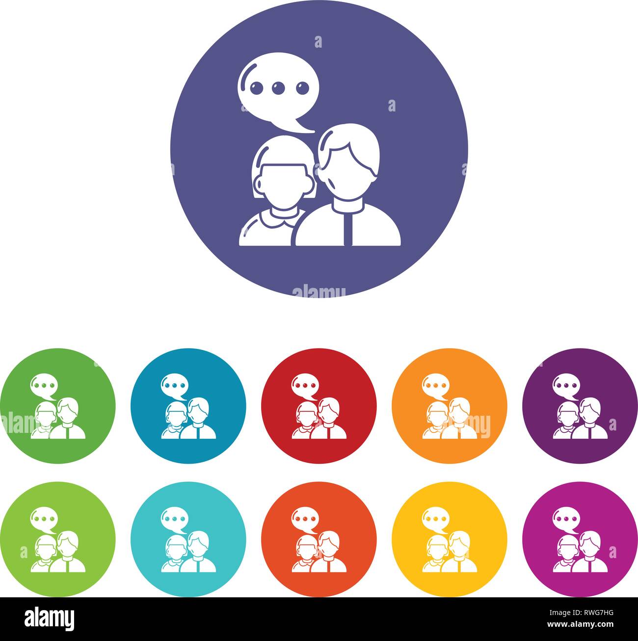 People conversation icons set vector color Stock Vector Image & Art - Alamy