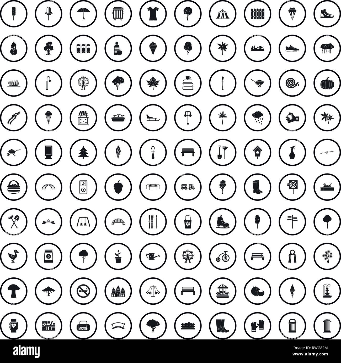 100 park icons set in simple style Stock Vector Image & Art - Alamy
