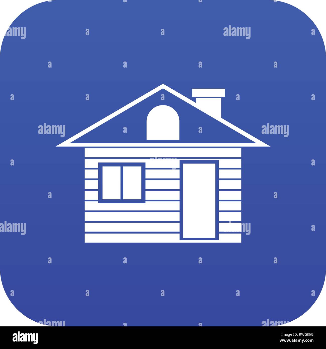 Wooden log house icon digital blue Stock Vector Image & Art - Alamy