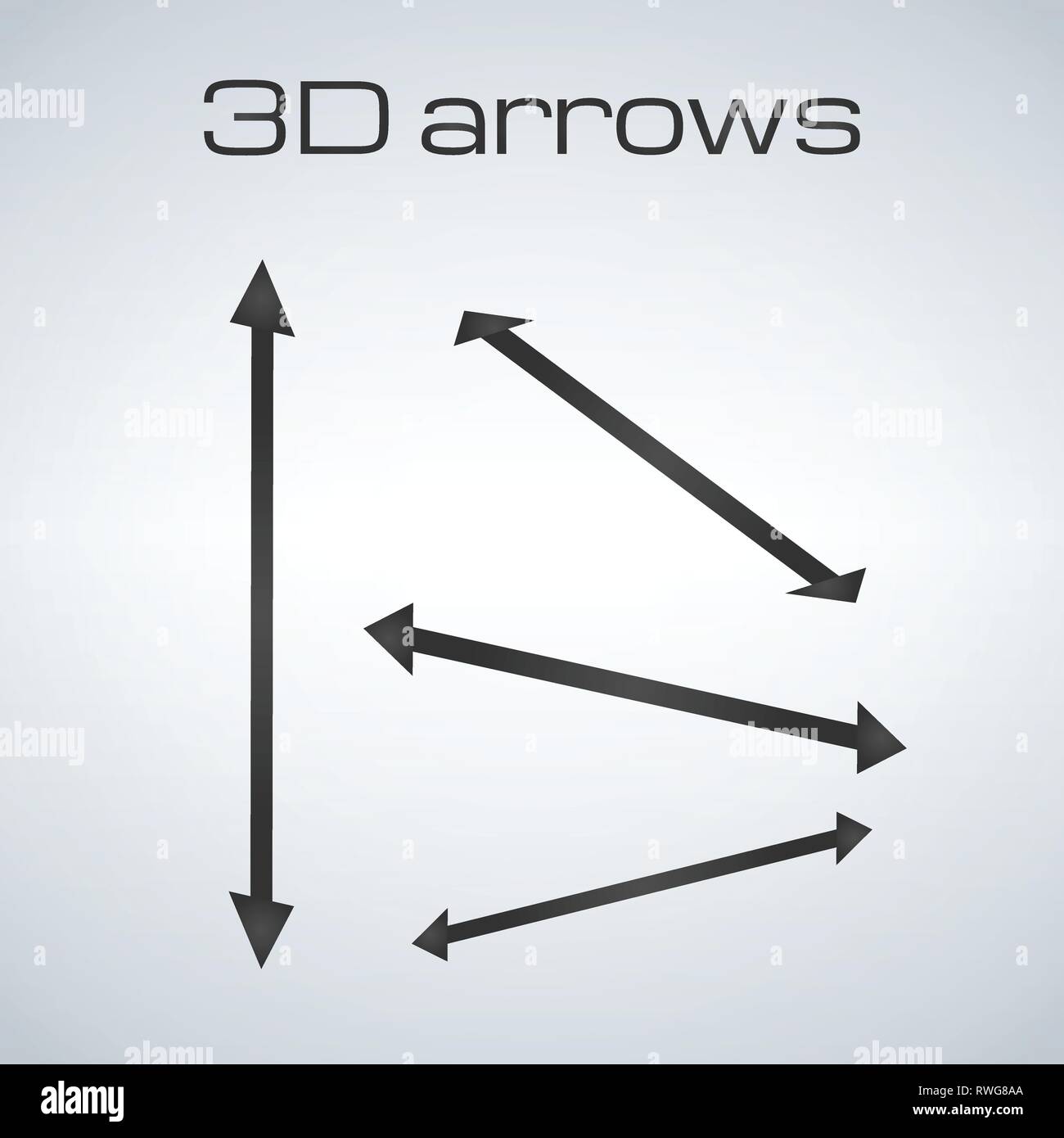 Simple arrows in different directions for 3d presentation vector set ...