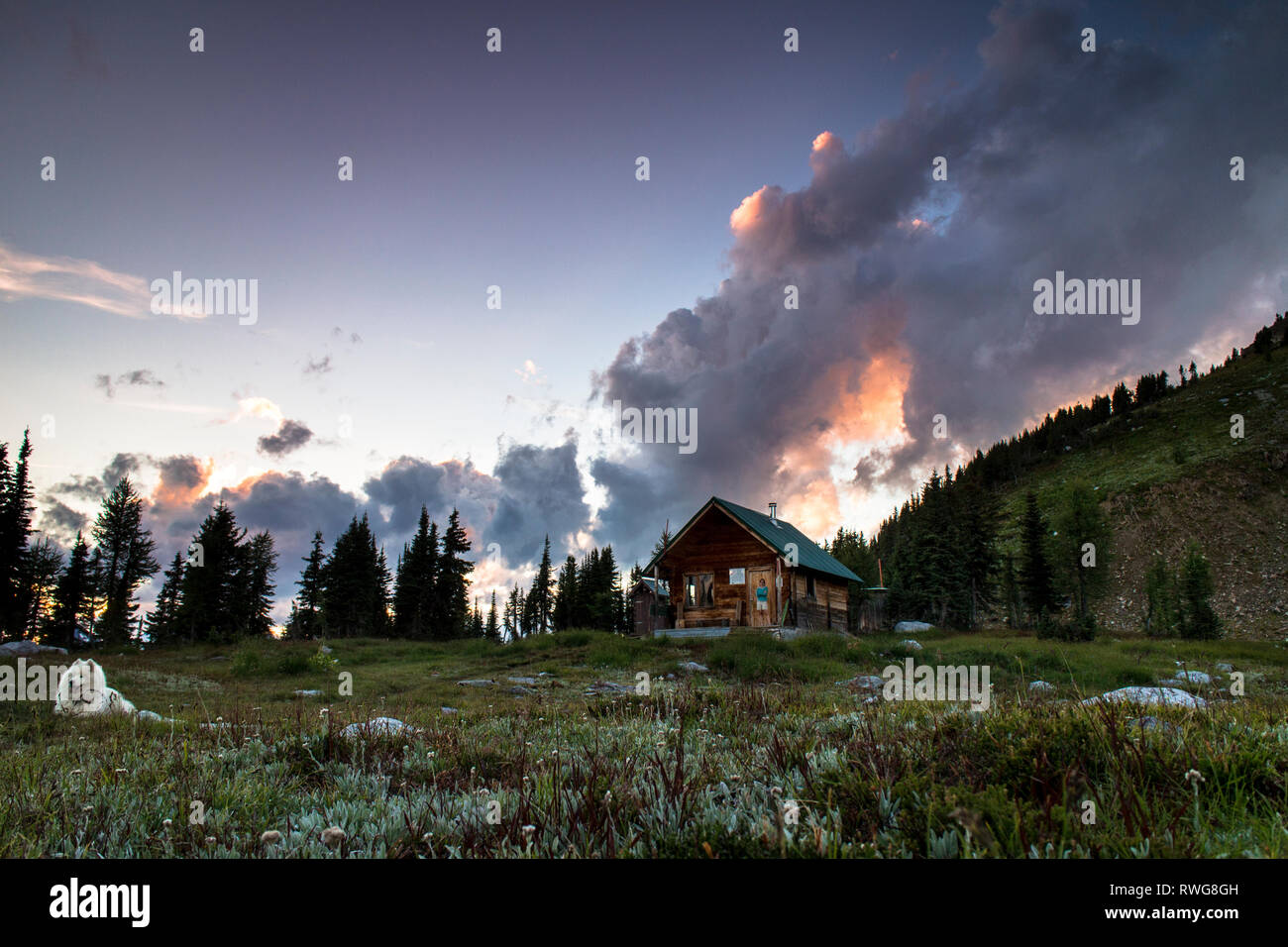 Hiking at Jumbo Pass bc, Jumbo, Cabin Stock Photo - Alamy