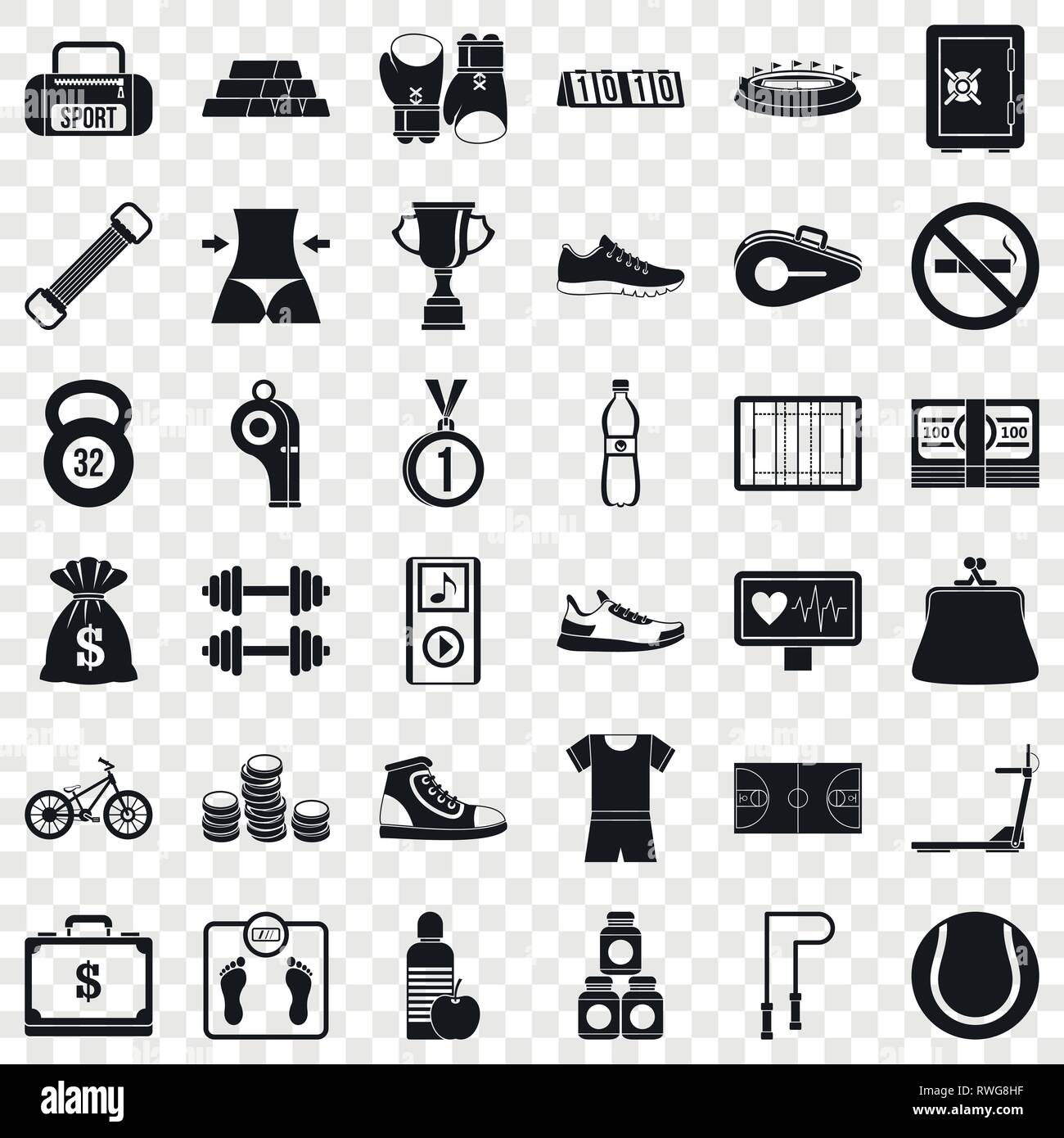 Basketball score icons set, simple style Stock Vector Image & Art - Alamy