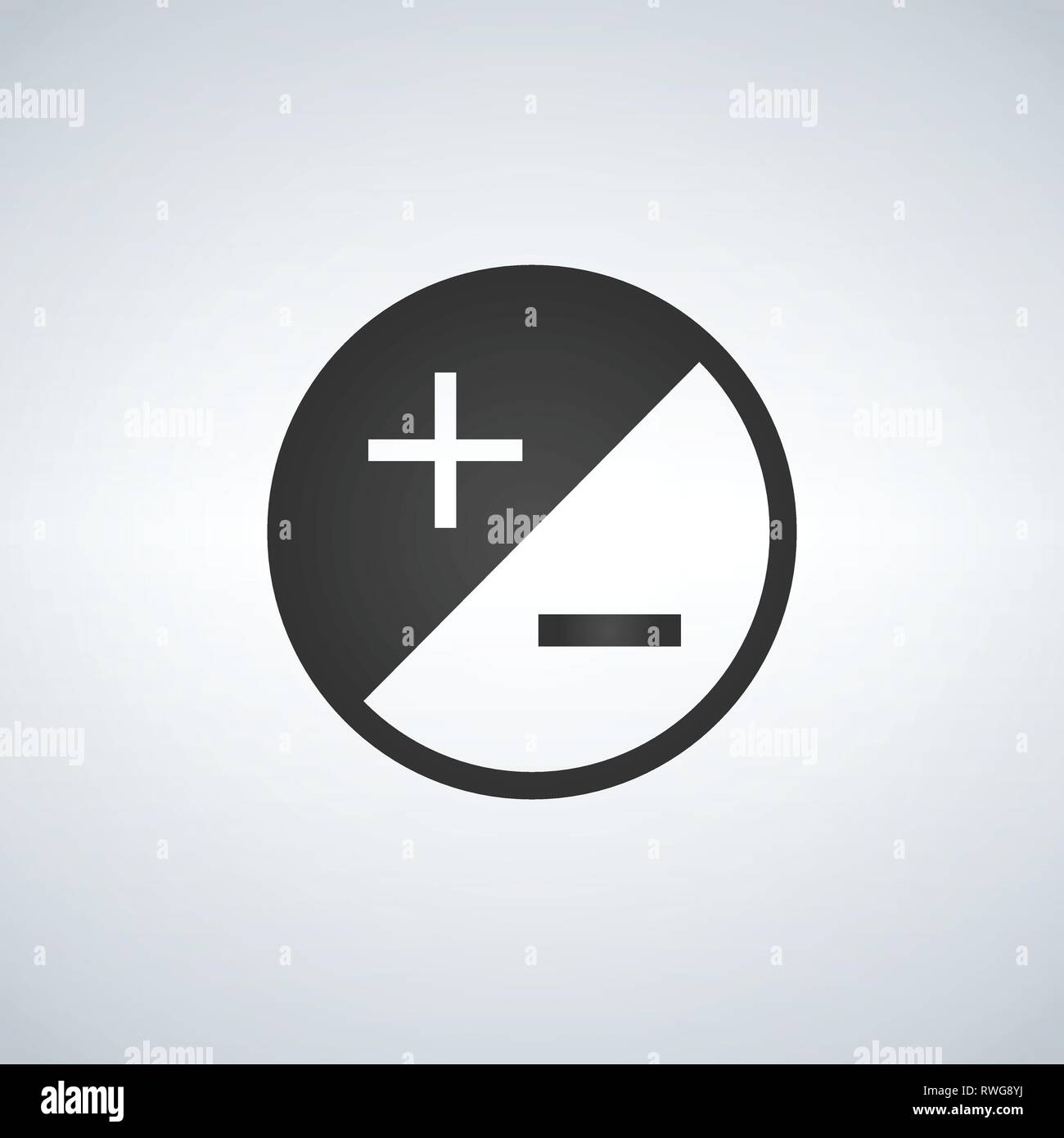 Brightness icon with plus and minus. Vector illustration isolated on ...