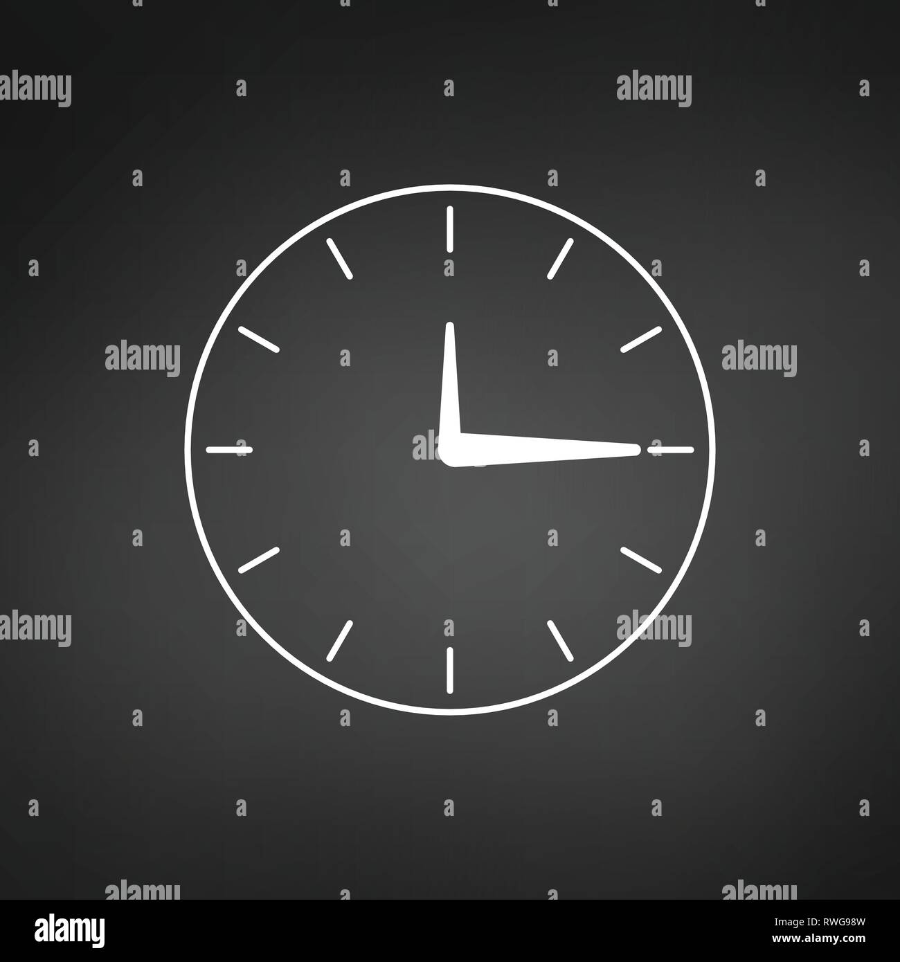 Minimalistic clock or time icon, vector illustration isolated on modern ...