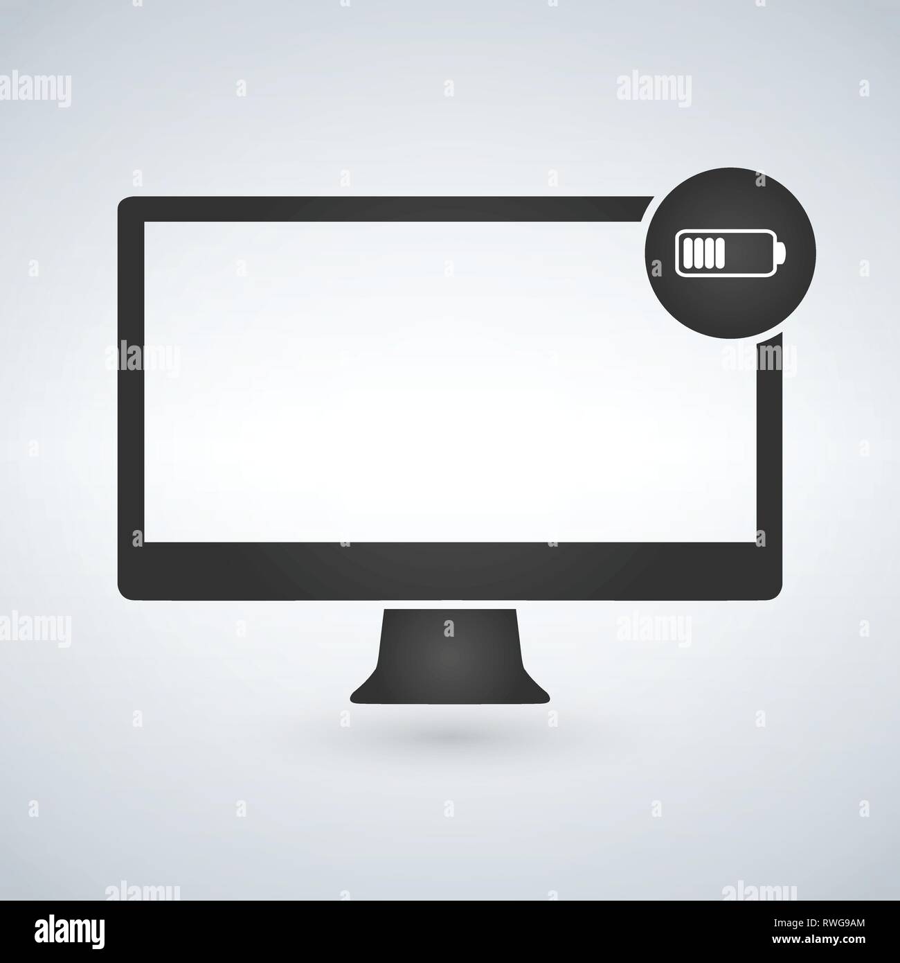 Remote Battery Monitoring vector icon. Style is flat symbol, rounded ...