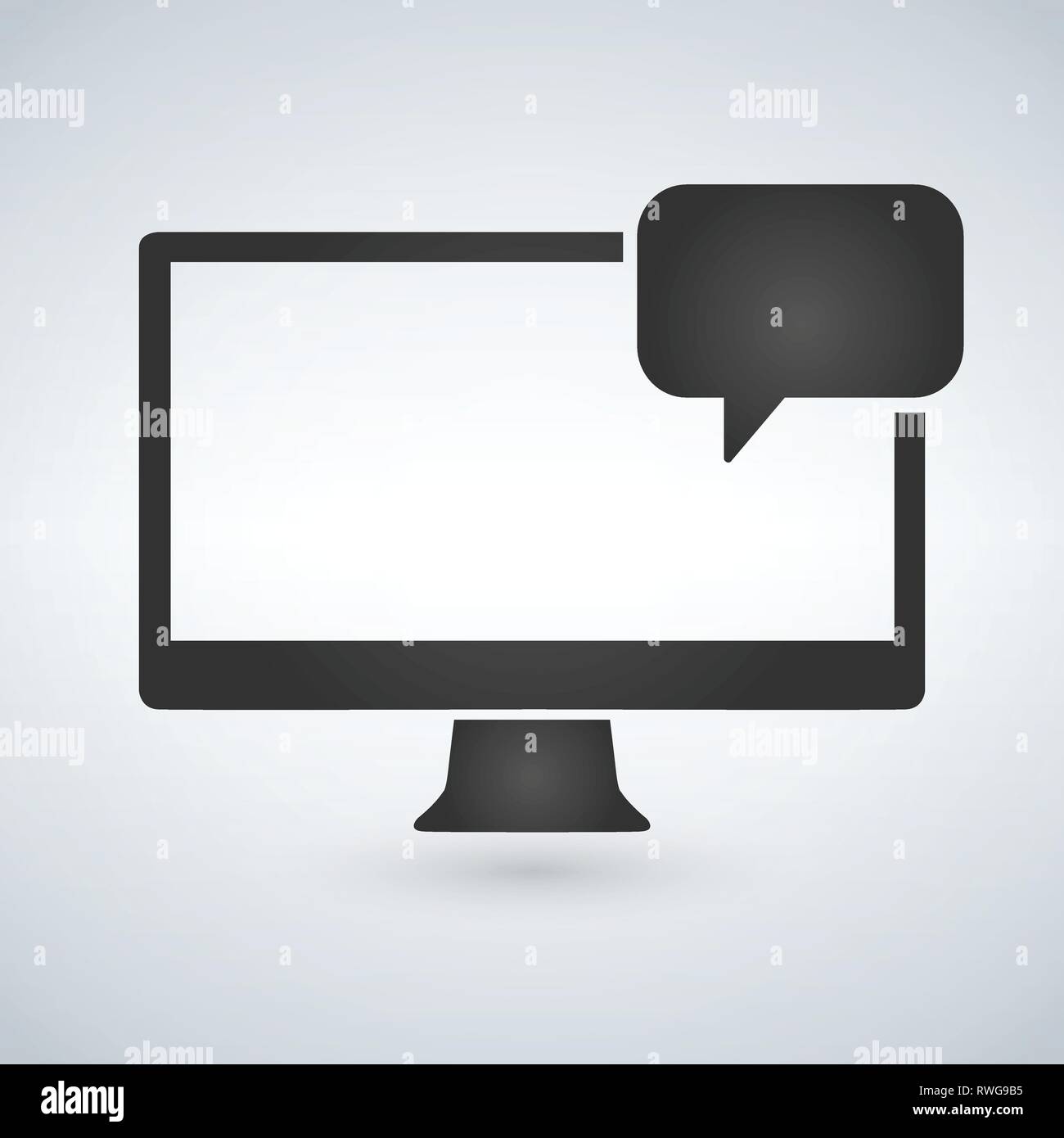computer and chat bubble icon. vector illustration isolated on modern ...