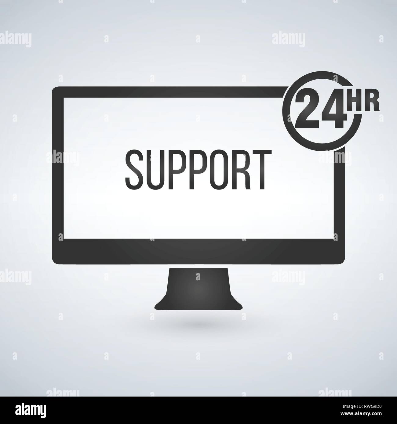 technical support, computer support 24 hours. Vector illustration ...