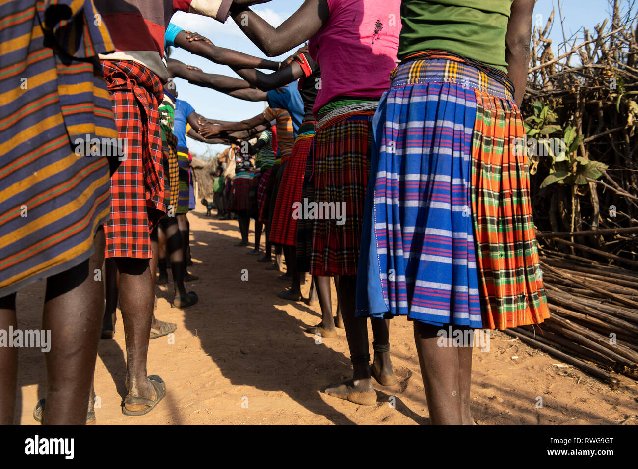 Traditional Karamojong dancing in a village, northern Uganda Stock ...