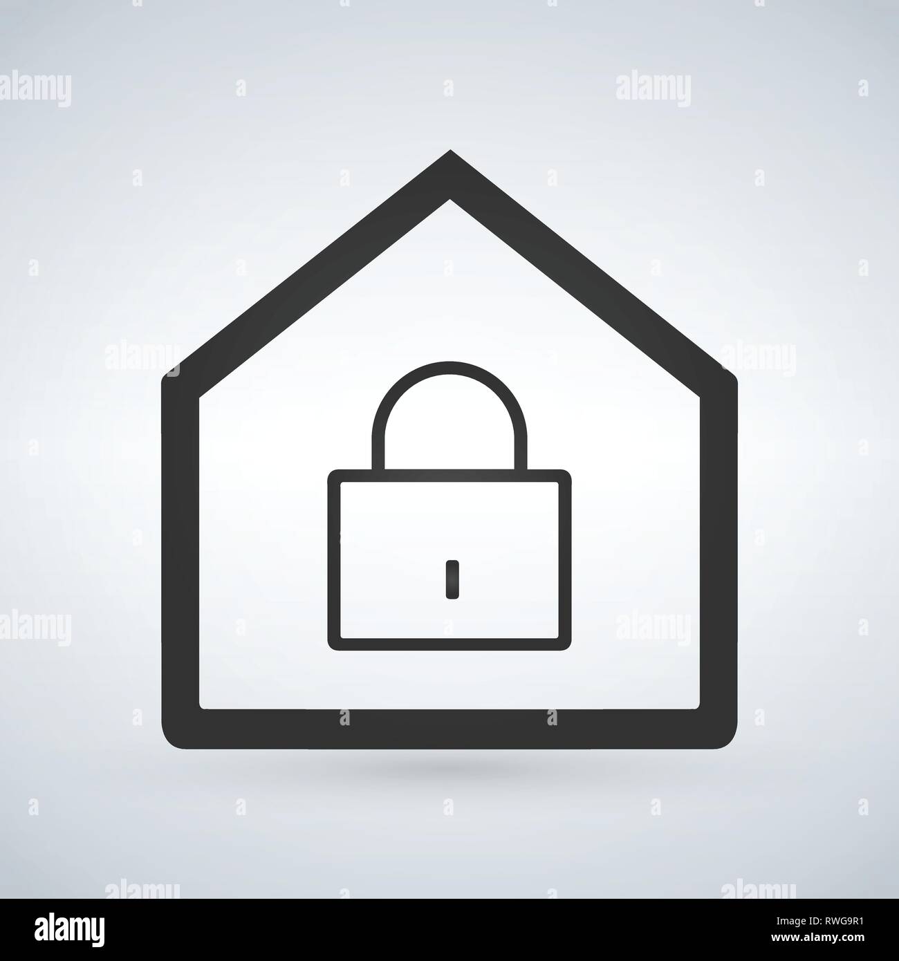 Linear home lock icon, vector illustration isolated on modern ...