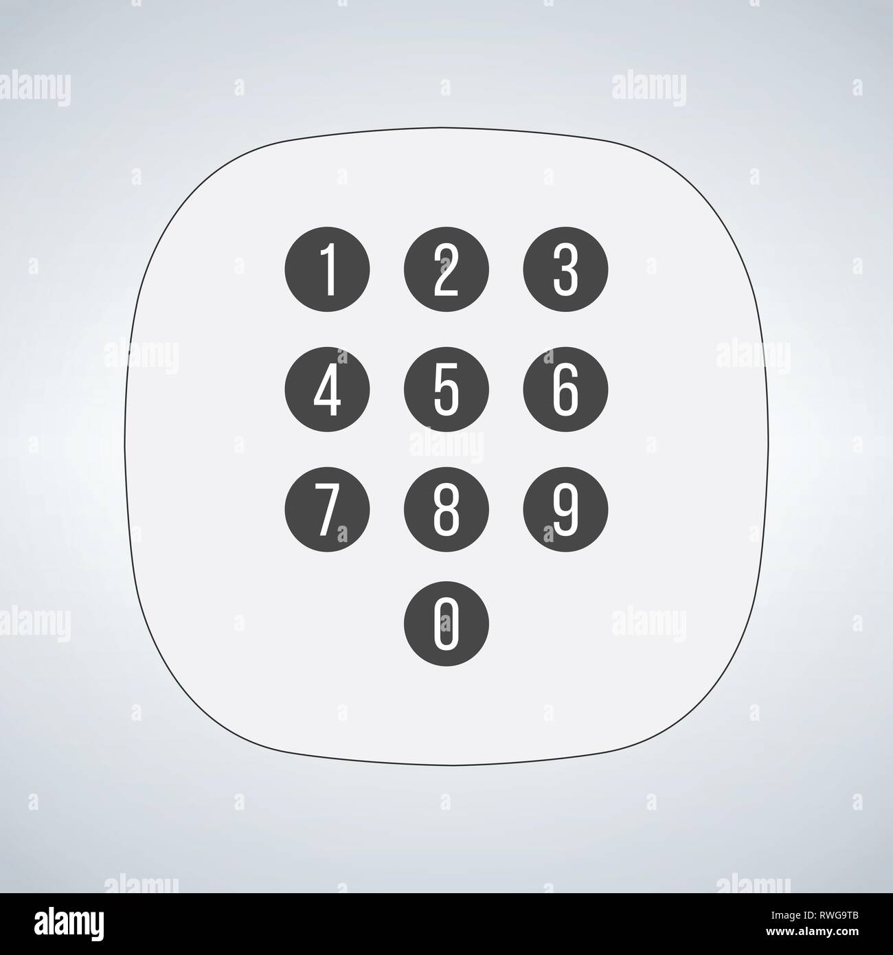 phone keypad app in touchscreen device, vector illustration isolated on ...