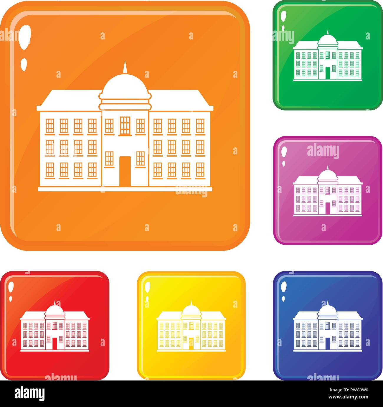 Capital building icons set vector color Stock Vector Image & Art - Alamy