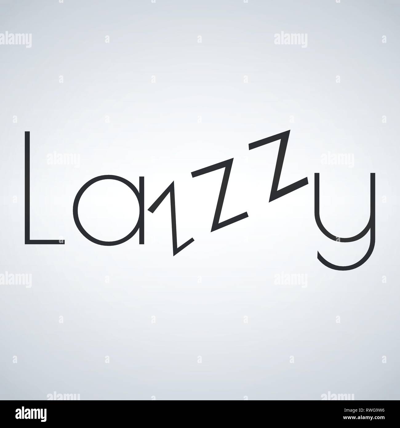 lazy typography. lazy person starts sleeping. laziness concept. vector ...