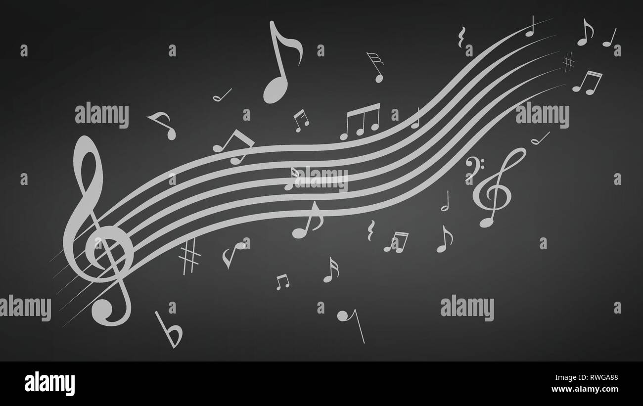 Black Abstract music background vector illustration, modern Stock ...