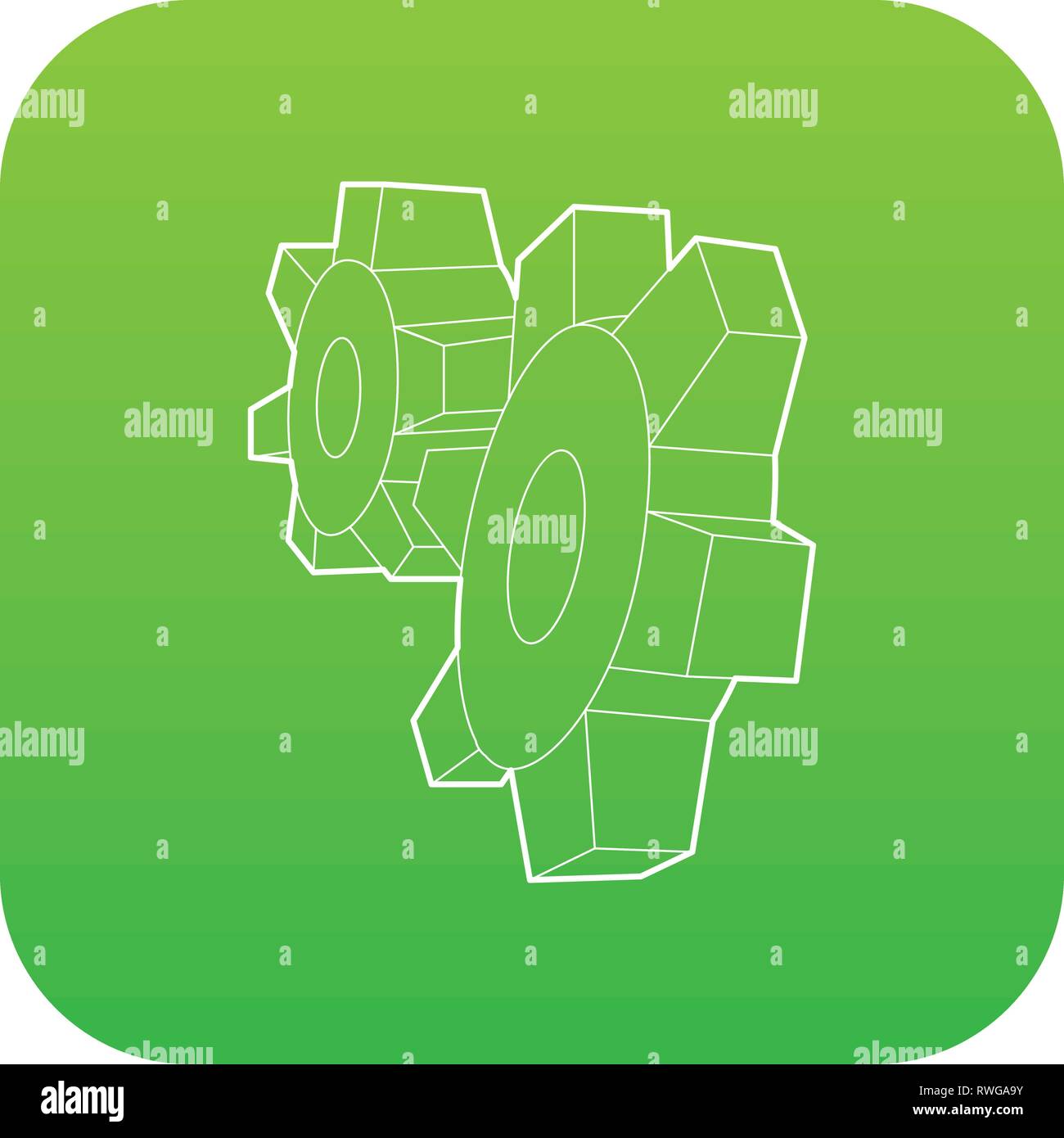 Cogwheels icon green vector Stock Vector Image & Art - Alamy