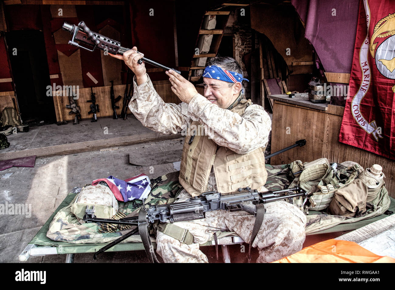 American flag machine gun hi-res stock photography and images - Alamy
