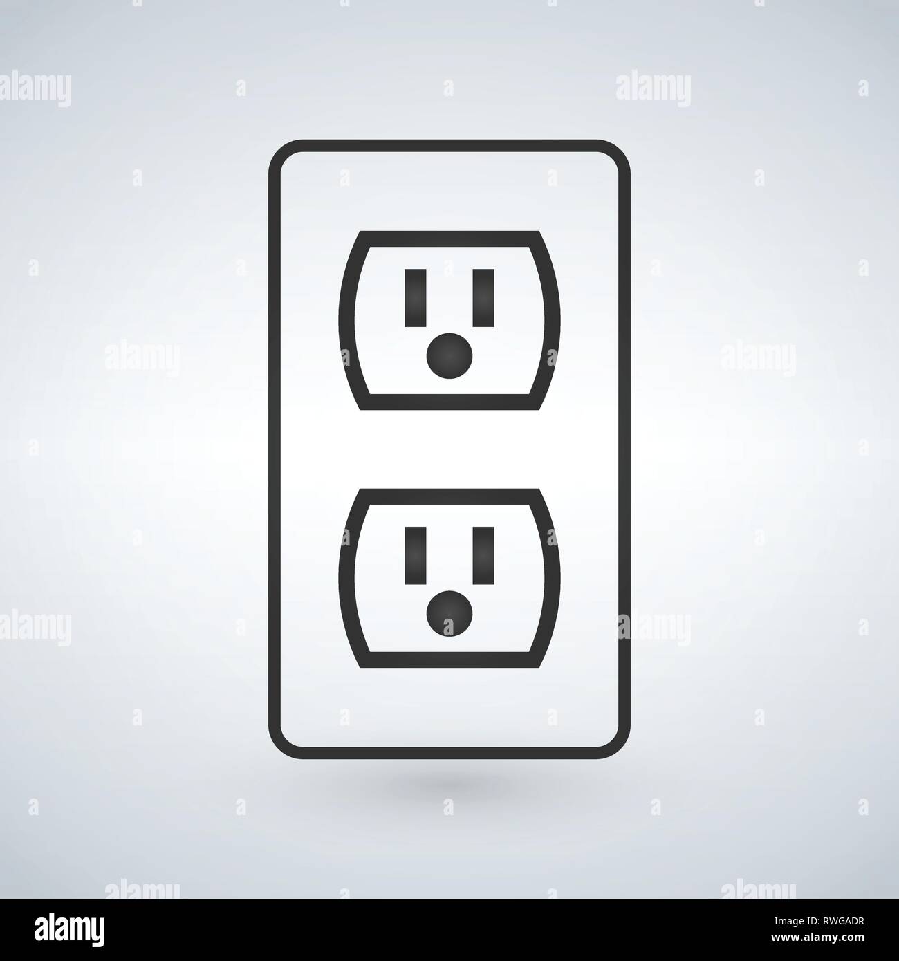 Illustration of a 110v power outlet isolated on a modern background ...