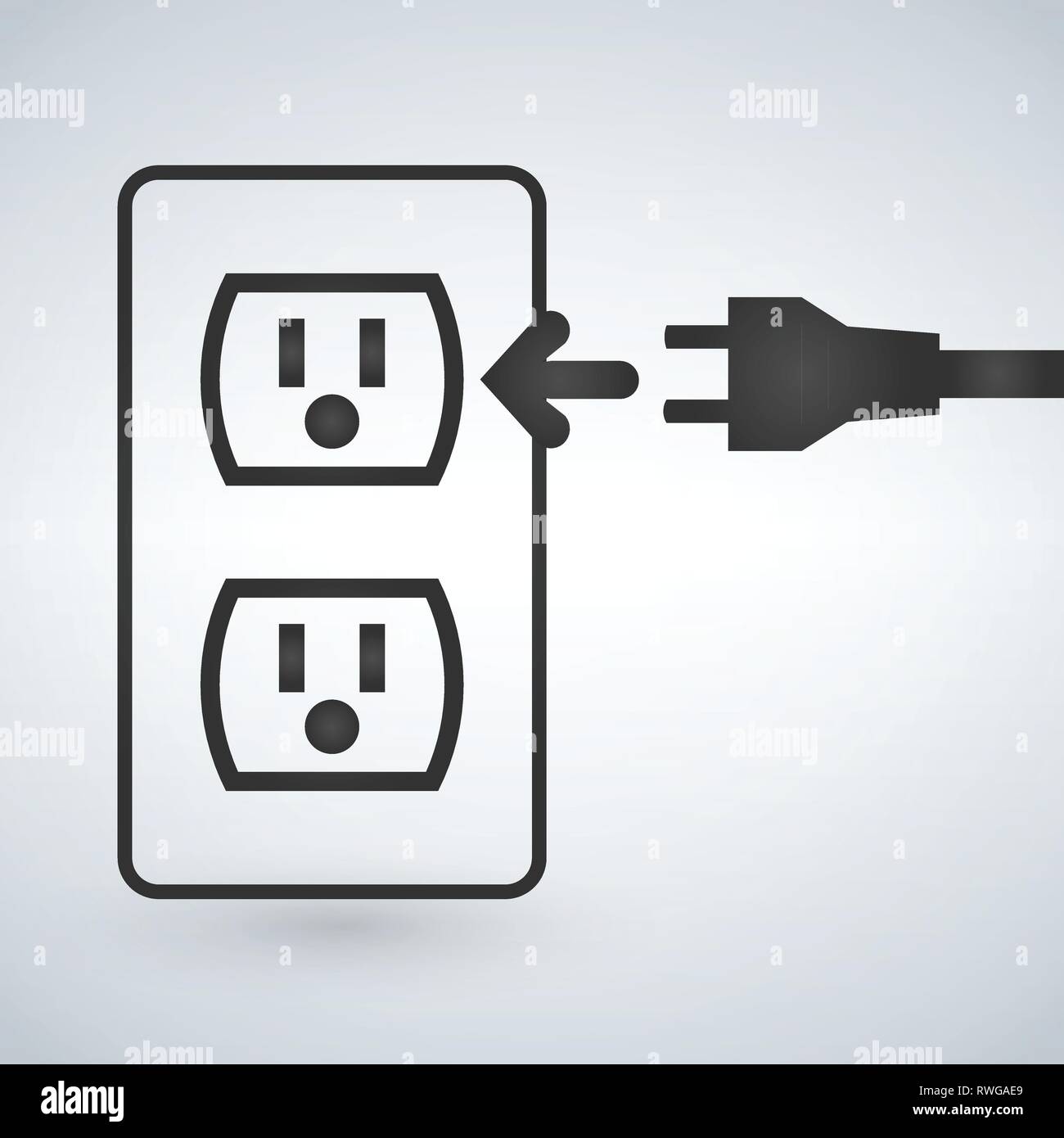 Illustration of a 110v power outlet isolated on a modern background ...