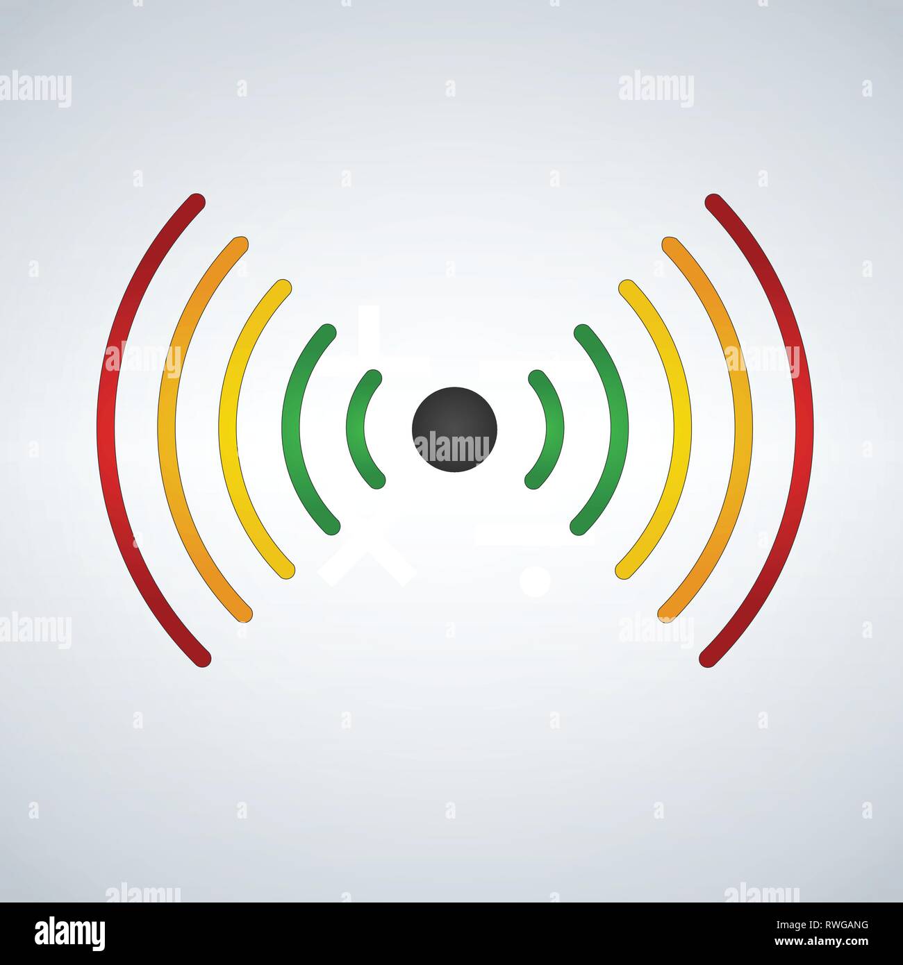 wifi or sound waves, fades with distance, colored. Vector illustration ...