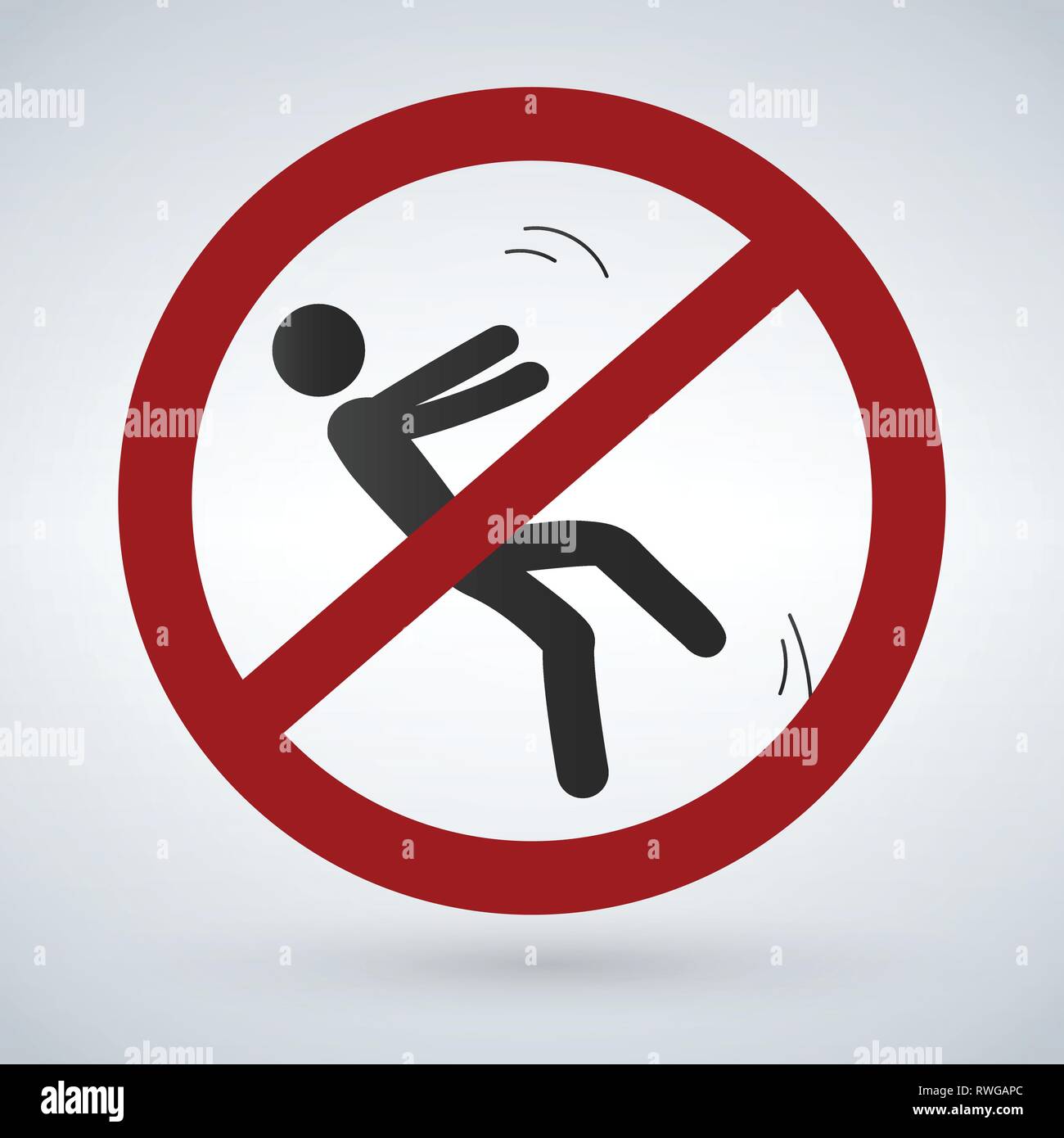 Falling person silhouette sign. Vector illustration on white background ...