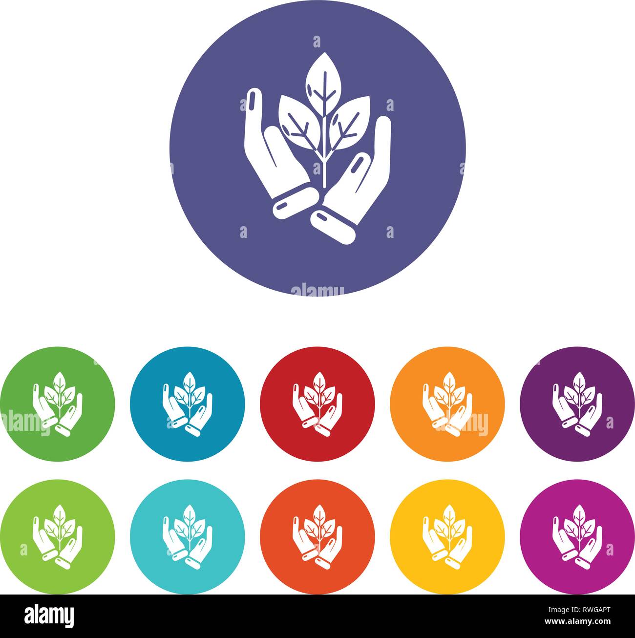 Hand sprout icons set vector color Stock Vector Image & Art - Alamy