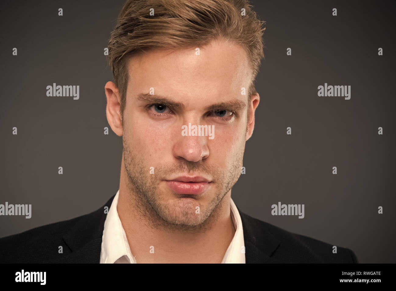 Masculinity and confidence. Guy confident in his appearance. Man well ...