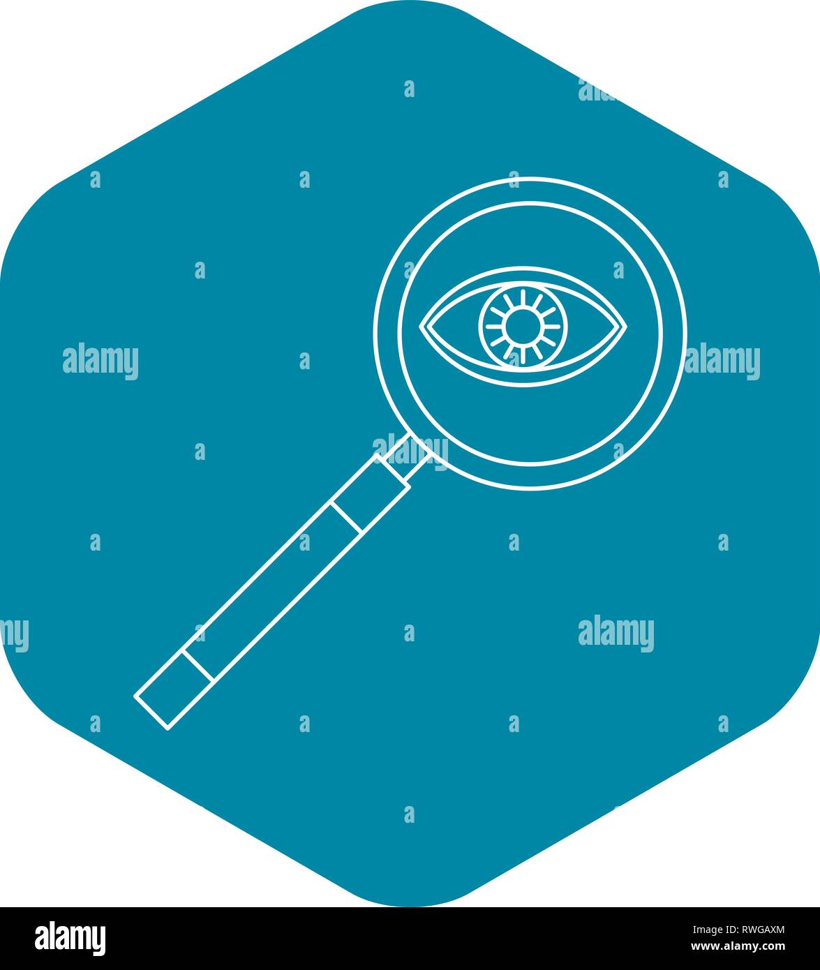 Magnifying glass icon, outline style Stock Vector Image & Art - Alamy