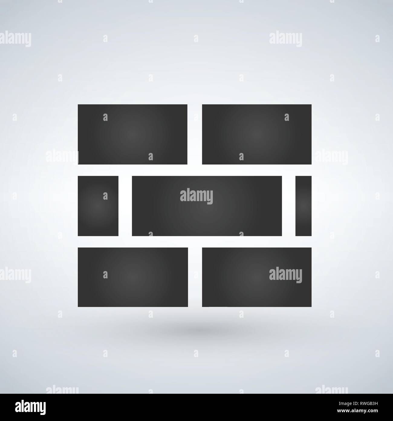 Brick wall icon vector,solid pictogram isolated on white. Symbol, logo ...