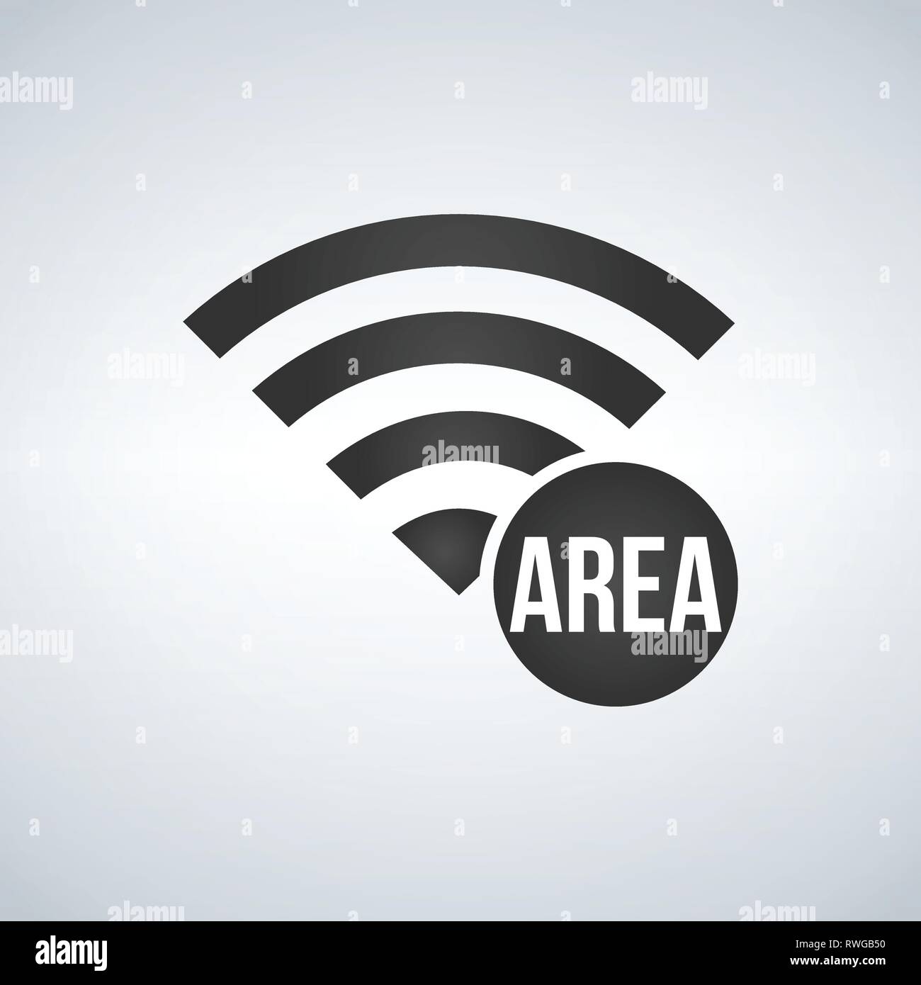Wifi connection signal icon with area sign in the circle. vector ...