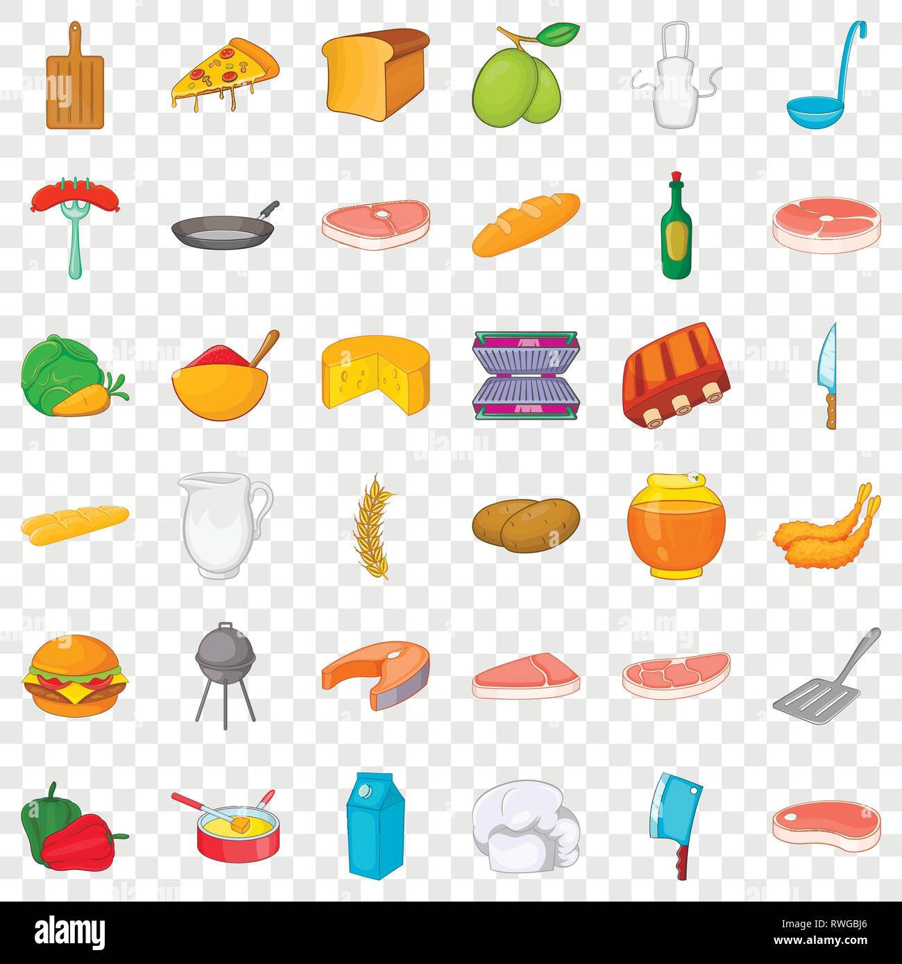 Bbq icons set, cartoon style Stock Vector Image & Art - Alamy