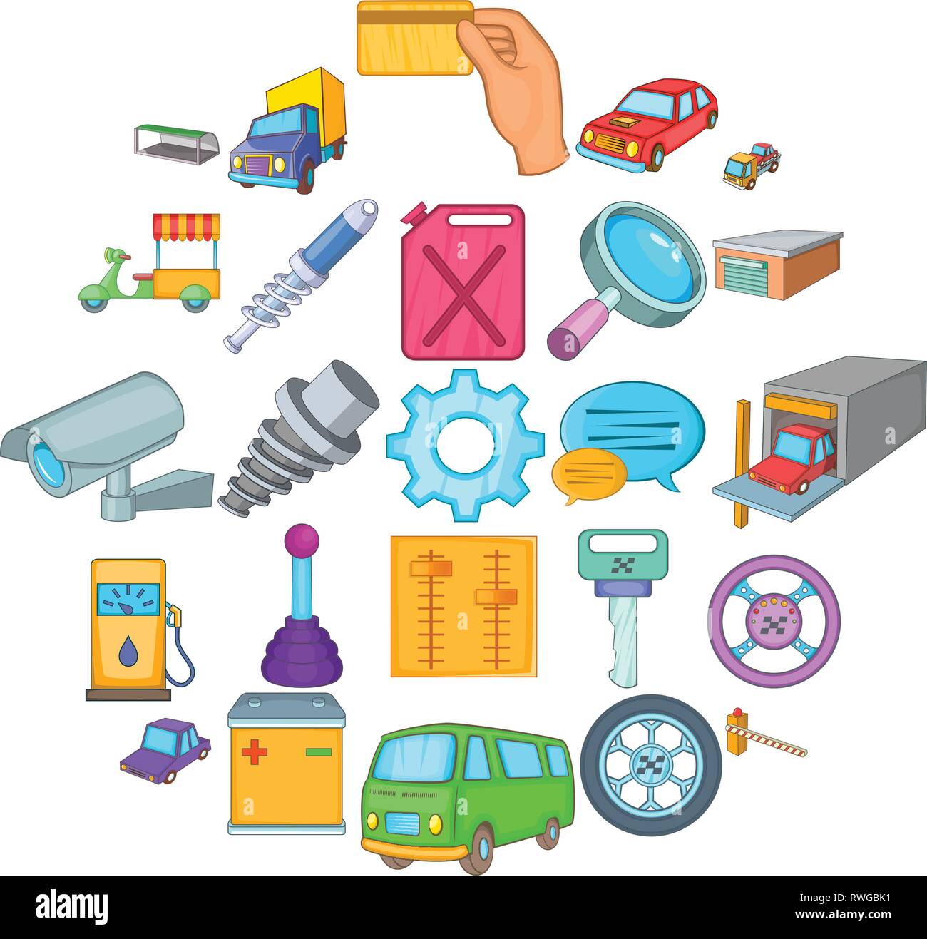 Overhaul icons set, cartoon style Stock Vector Image & Art - Alamy