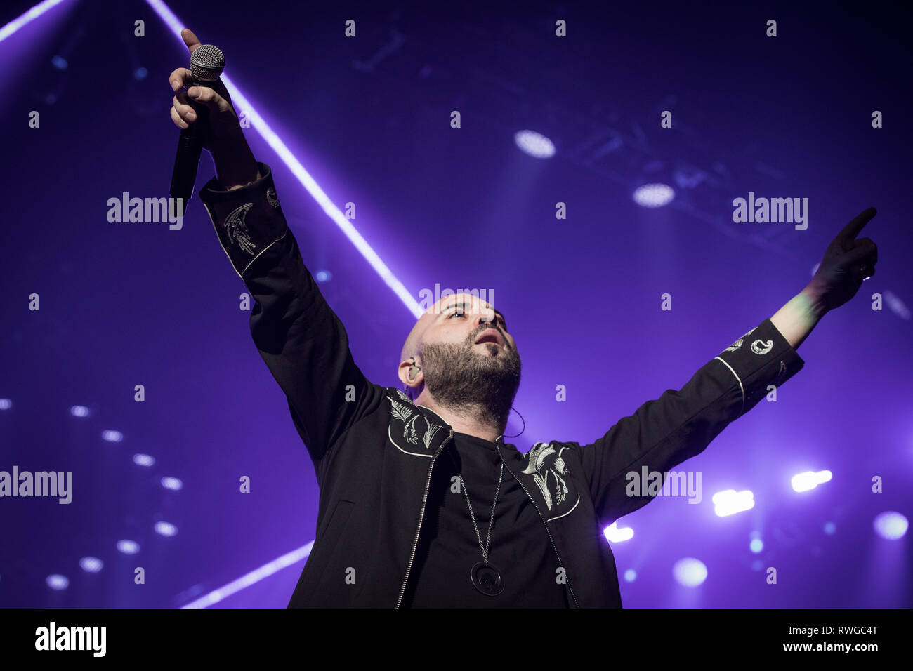 Giuliano Sangiorgi and his band Negramaro performs live in Rome at ...