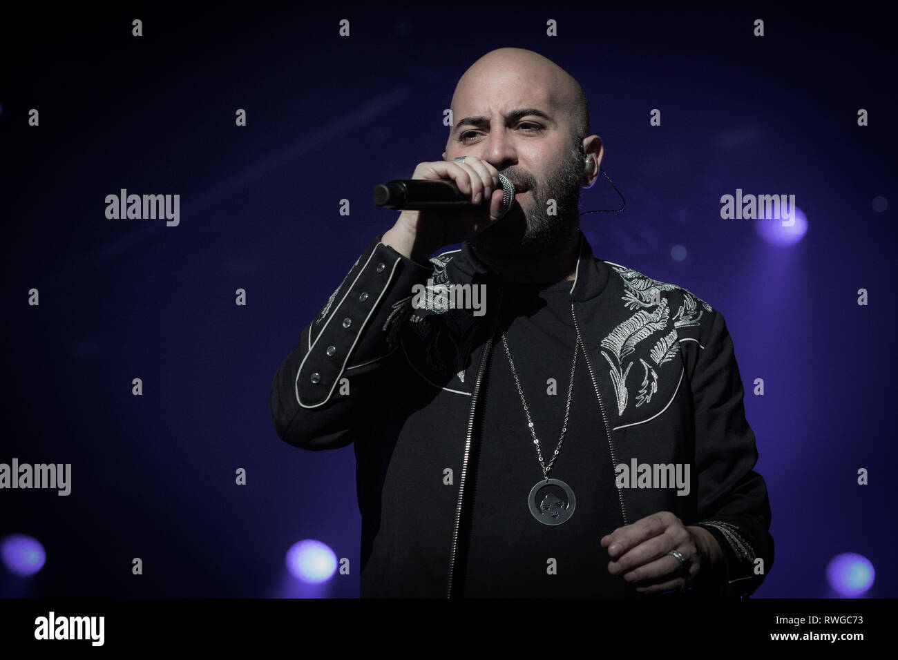 Giuliano Sangiorgi and his band Negramaro performs live in Rome at ...