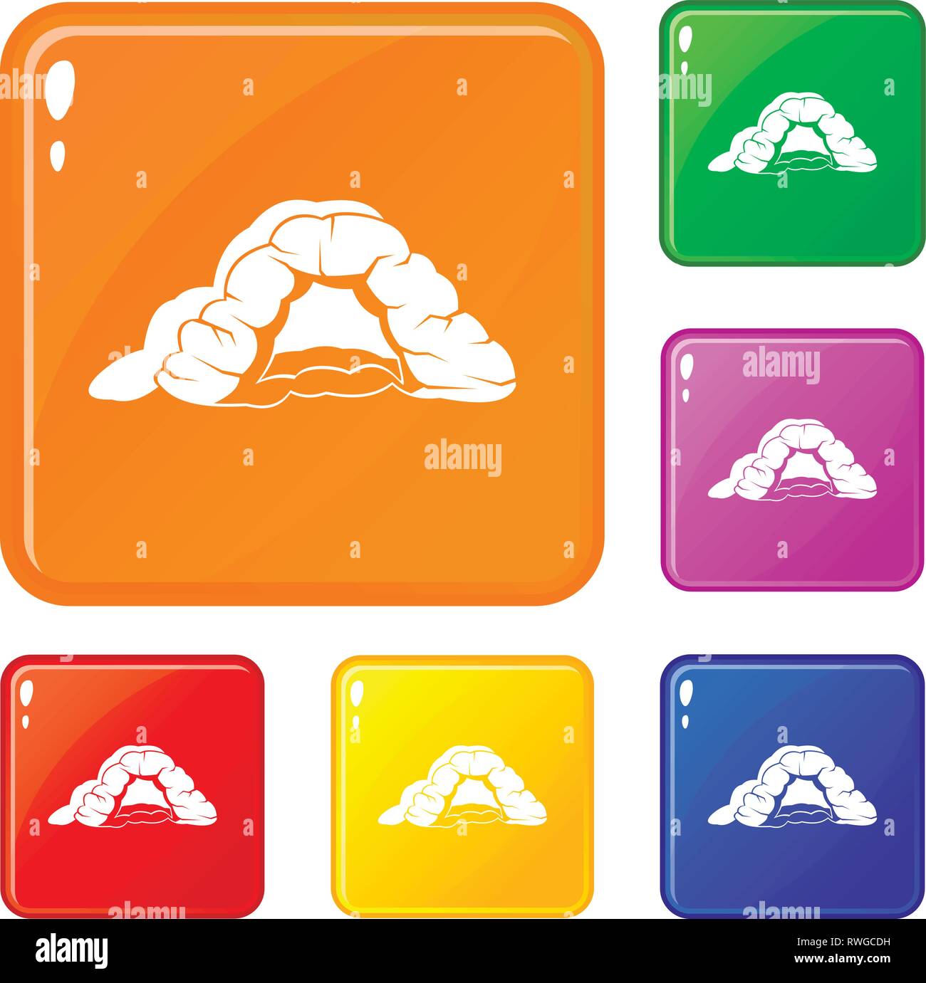 Cave icons set vector color Stock Vector Image & Art - Alamy