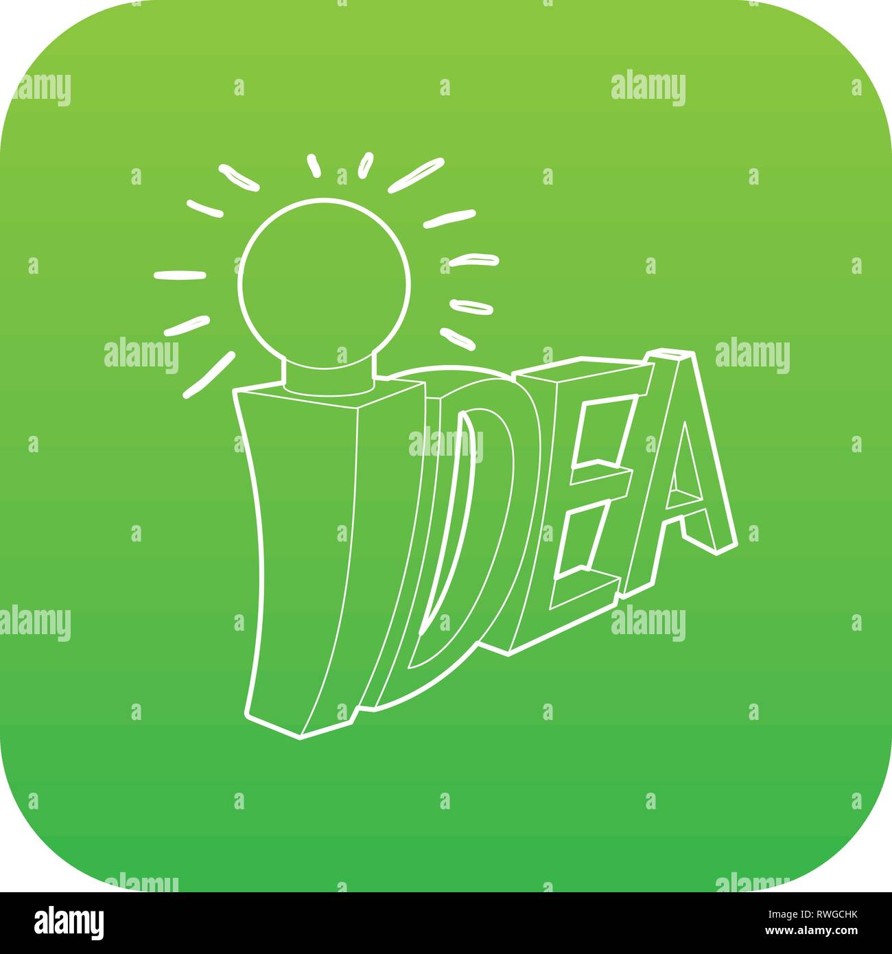 Idea word with light bulb icon green vector Stock Vector Image & Art ...