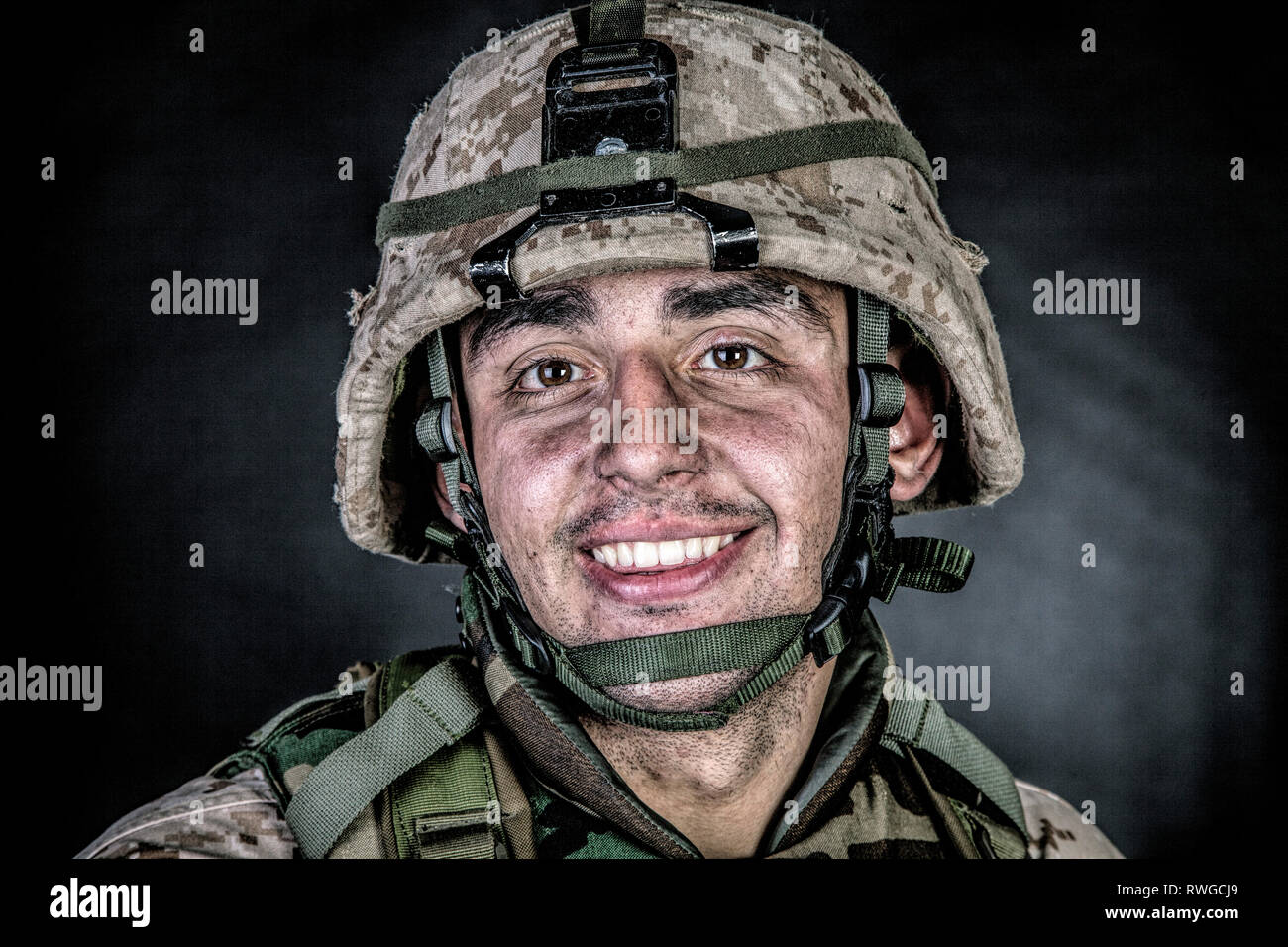 Portrait face american soldier hi-res stock photography and images - Alamy