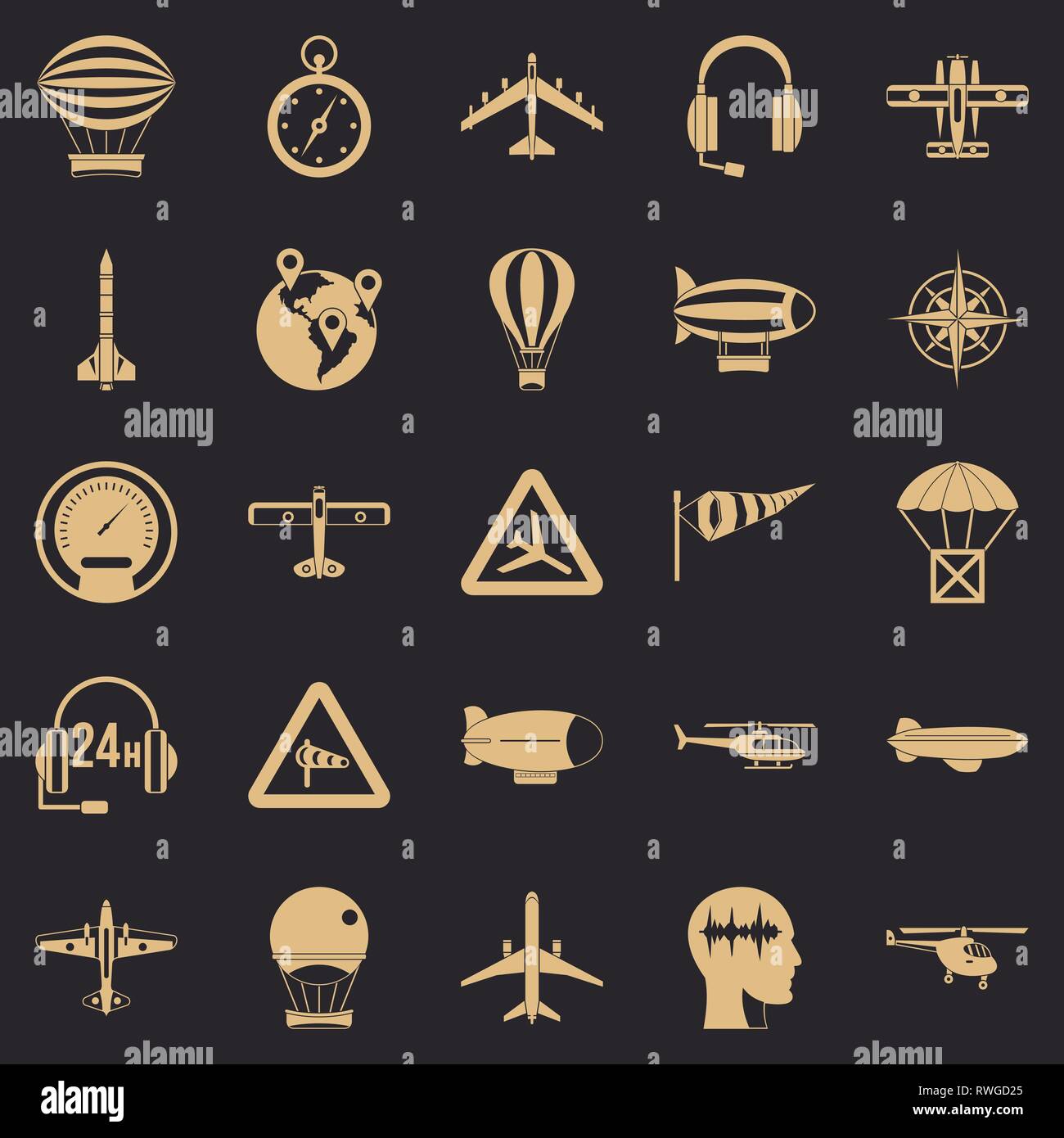 Atmosphere icons set, simple style Stock Vector Image & Art - Alamy