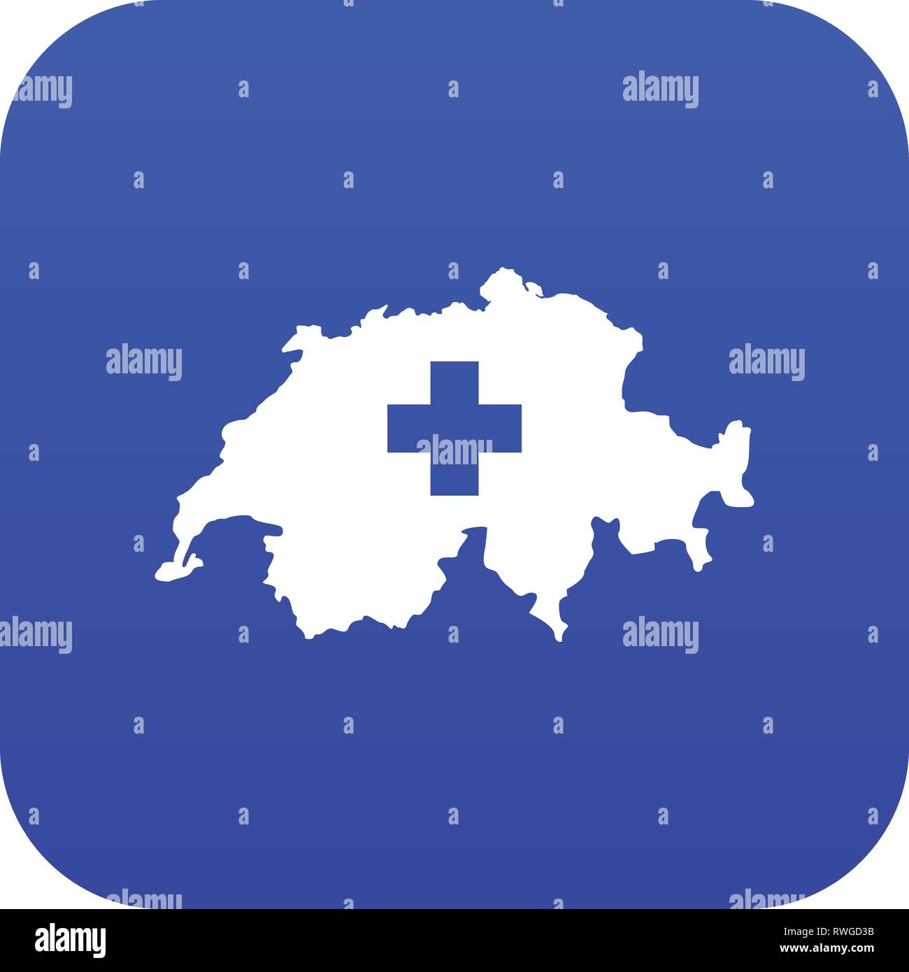 Switzerland map icon digital blue Stock Vector Image & Art - Alamy