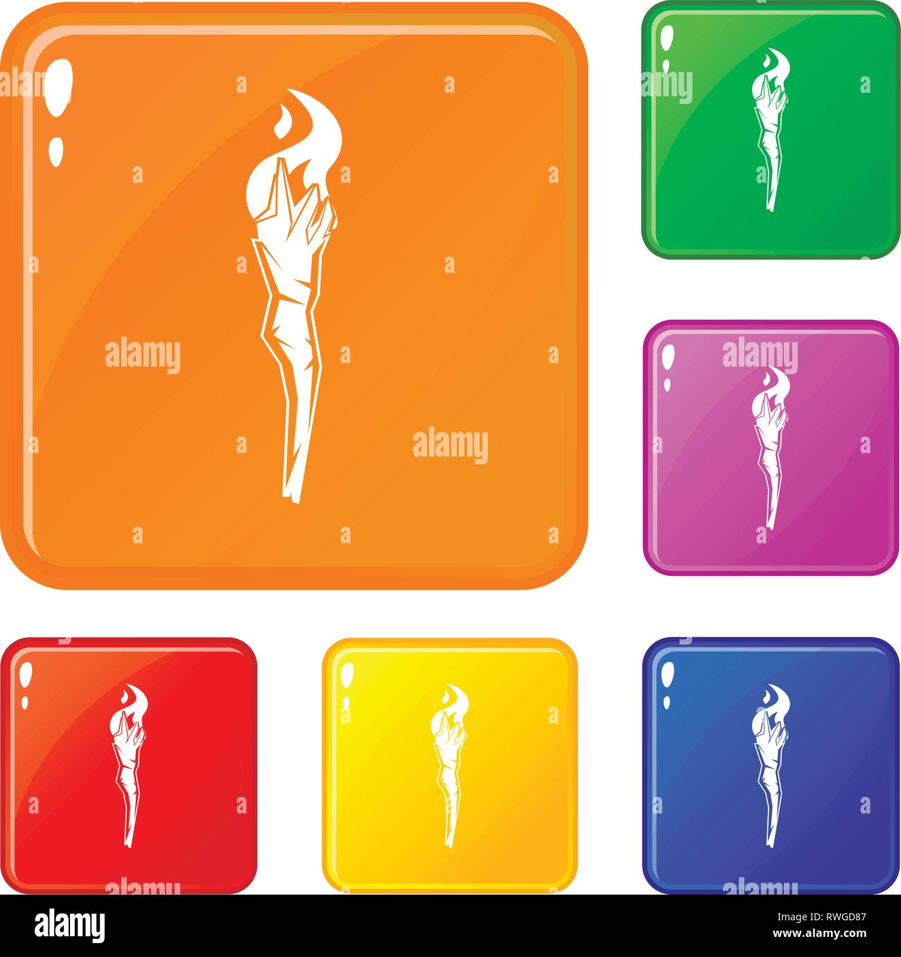 Torch icons set vector color Stock Vector Image & Art - Alamy