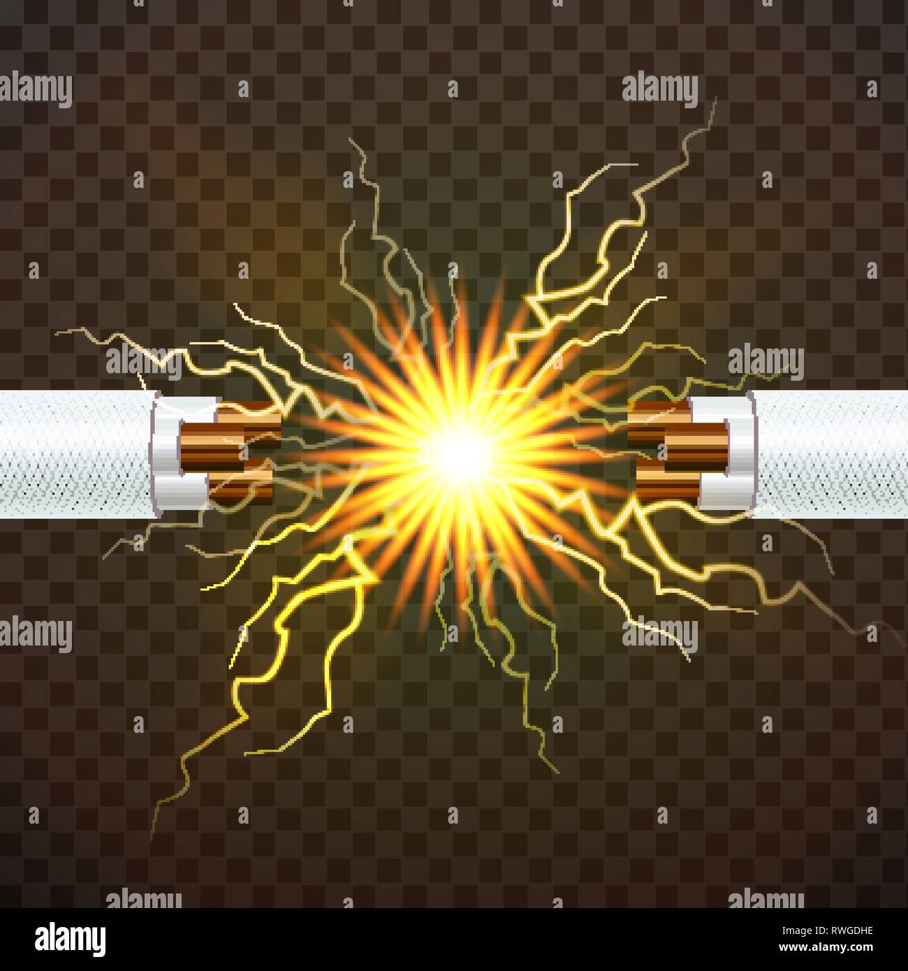Cable power sparks Stock Vector Images - Alamy