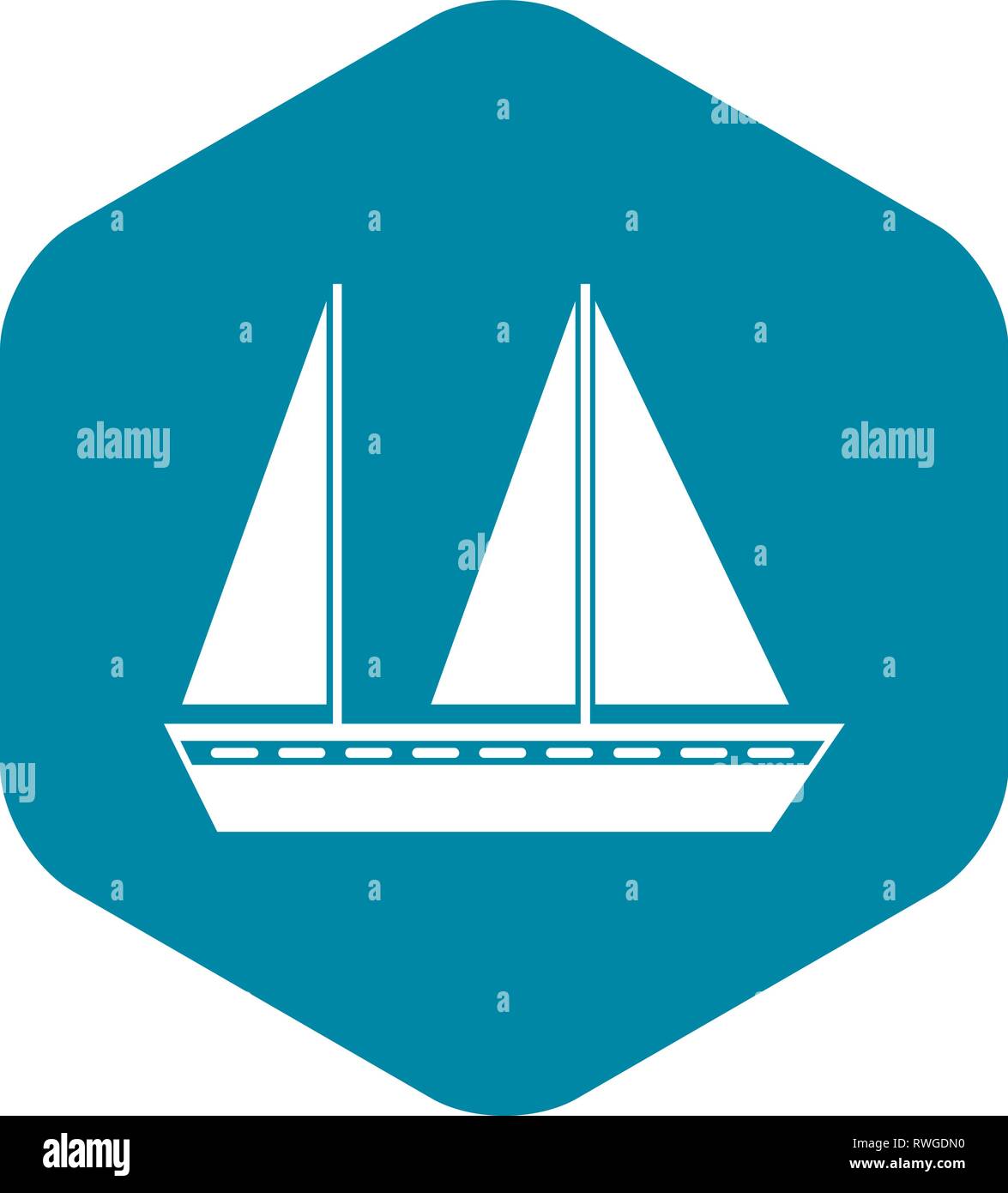 Sailing boat icon, simple style Stock Vector Image & Art - Alamy