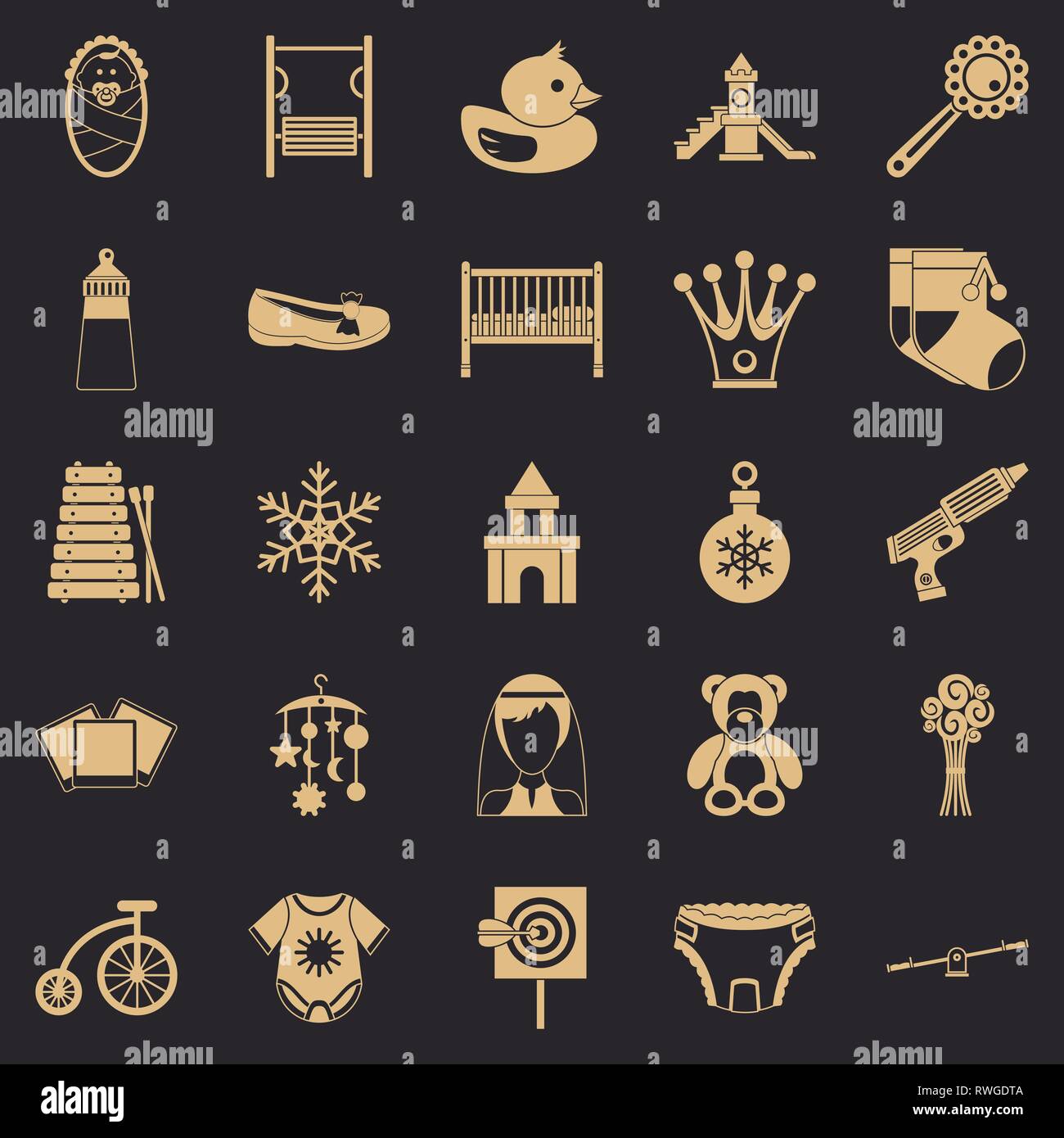 Nursery icons set, simple style Stock Vector Image & Art - Alamy