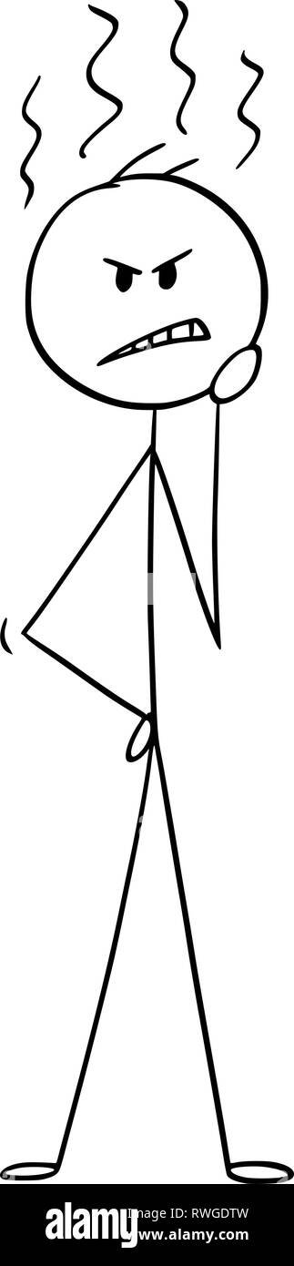 Cartoon of Angry Man or Businessman Thinking Stock Vector Image & Art ...