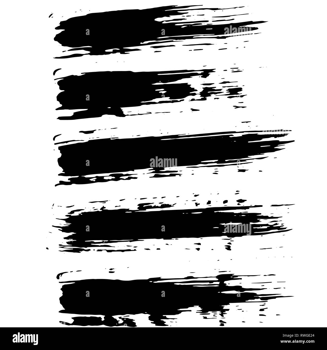 Grunge dry brush set. Hand drawn vector illustration Stock Vector Image & Art - Alamy