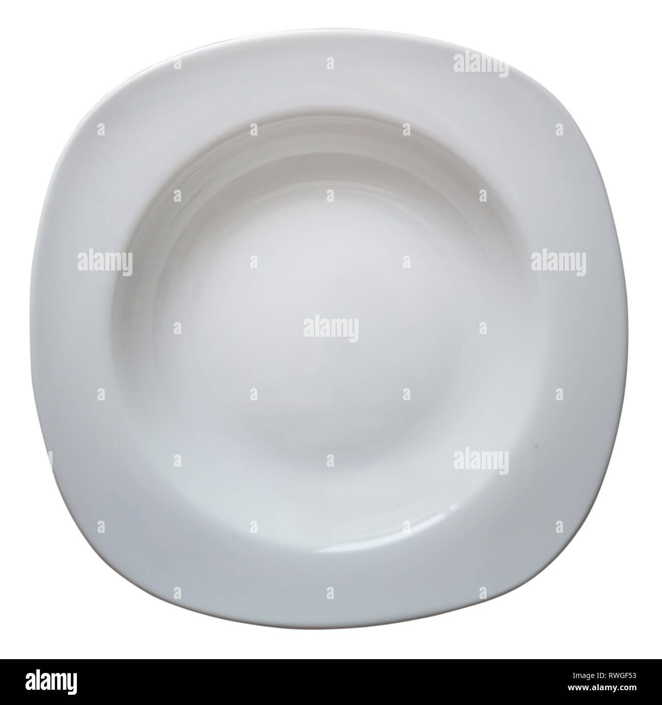 Empty plate isolated on white background Stock Photo - Alamy