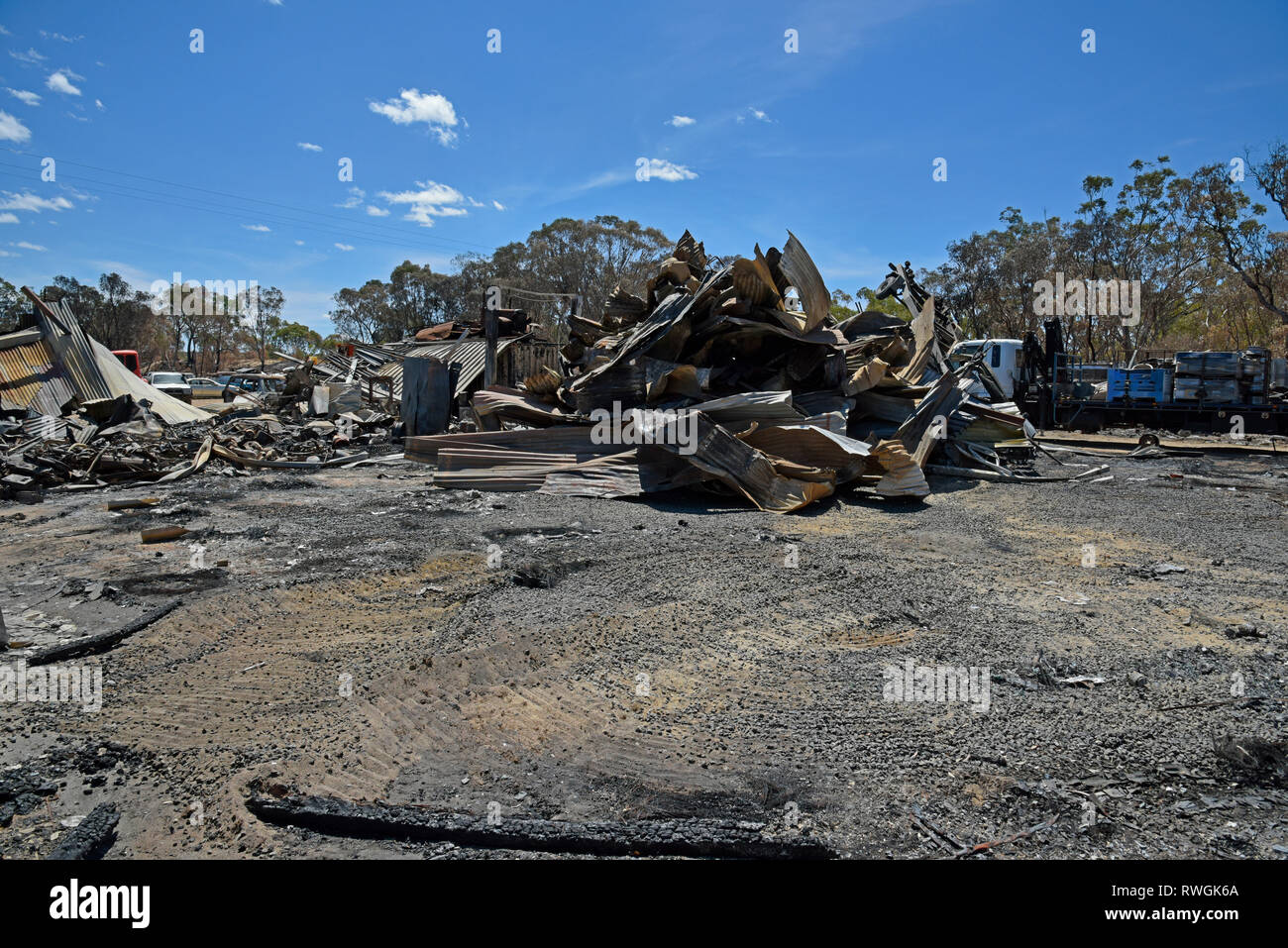 Aftermath of the 2019 bushfire in Tingha in northern new south wales ...