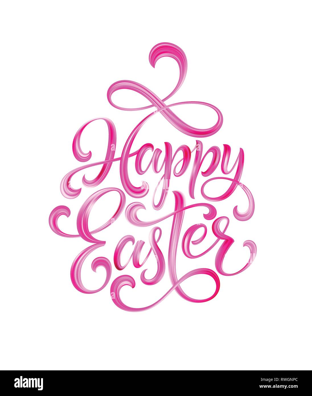Happy Easter colorful paint lettering. Vector illustration Stock Vector ...